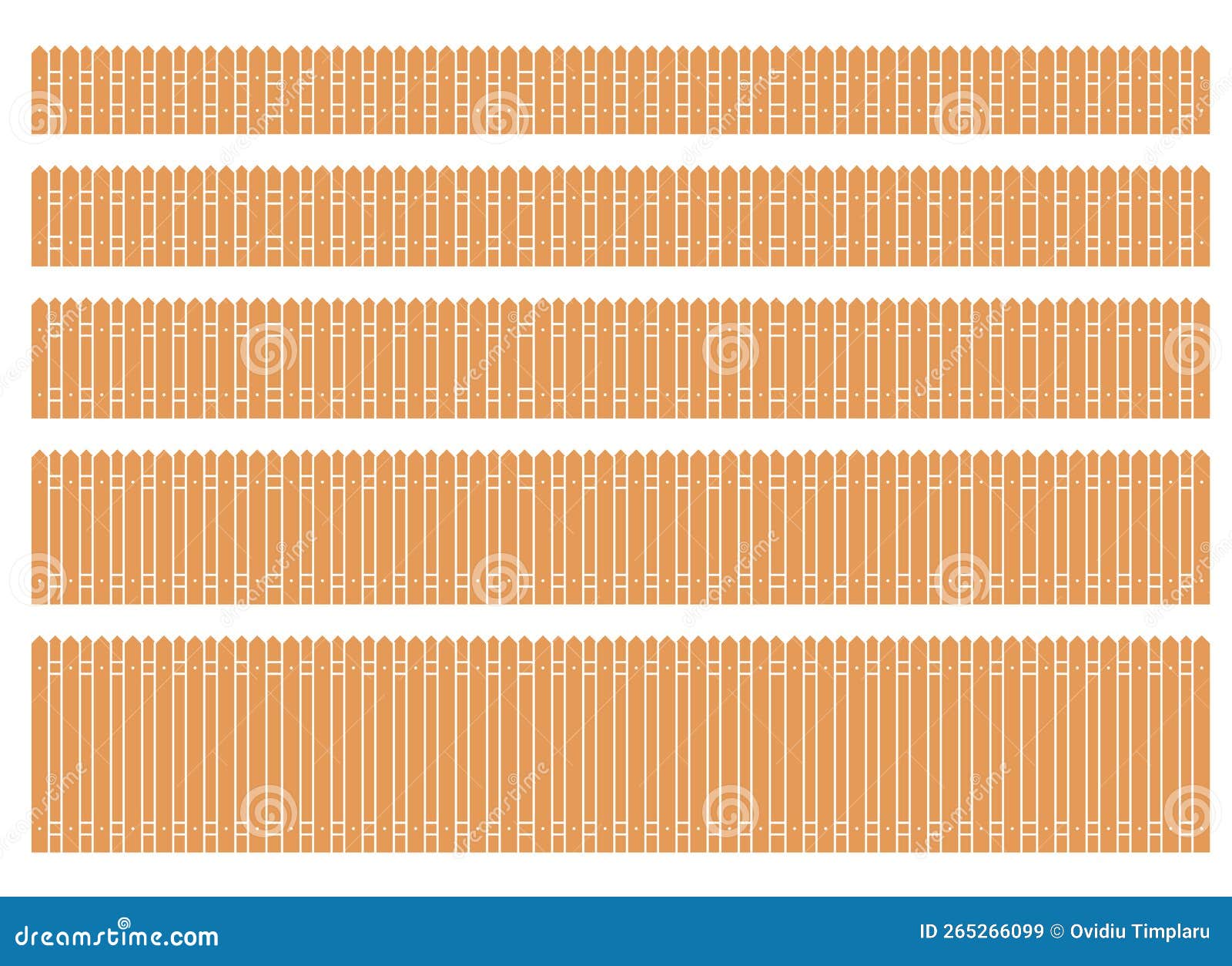 Colored Fence in Flat Style Vector Illustration Isolated on White Stock ...