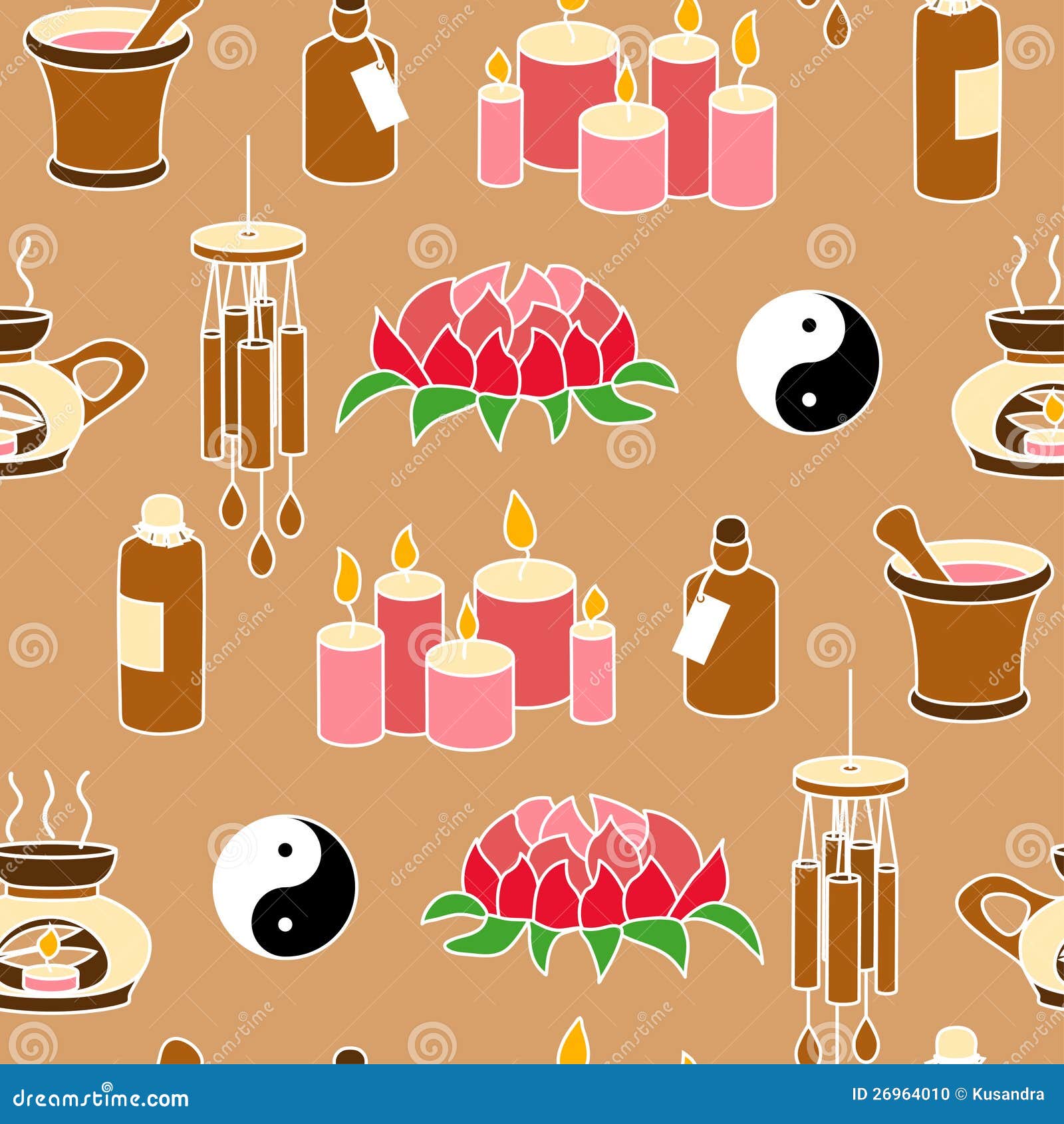 Colored Feng Shui Seamless Pattern Stock Vector - Illustration of ...