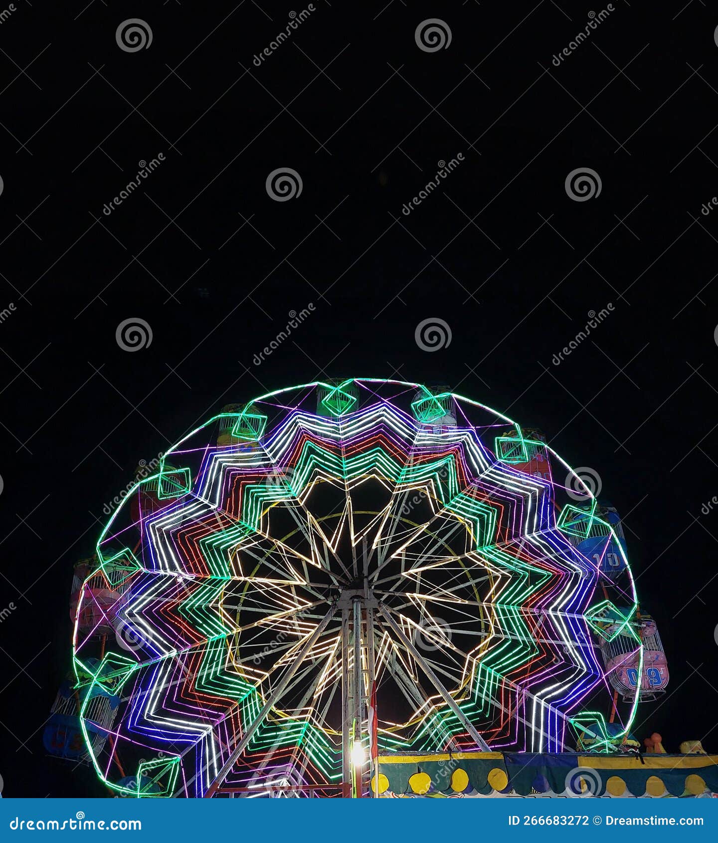 Colored Ferris Wheel in a Carnival Stock Photo - Image of ferris, wheel ...