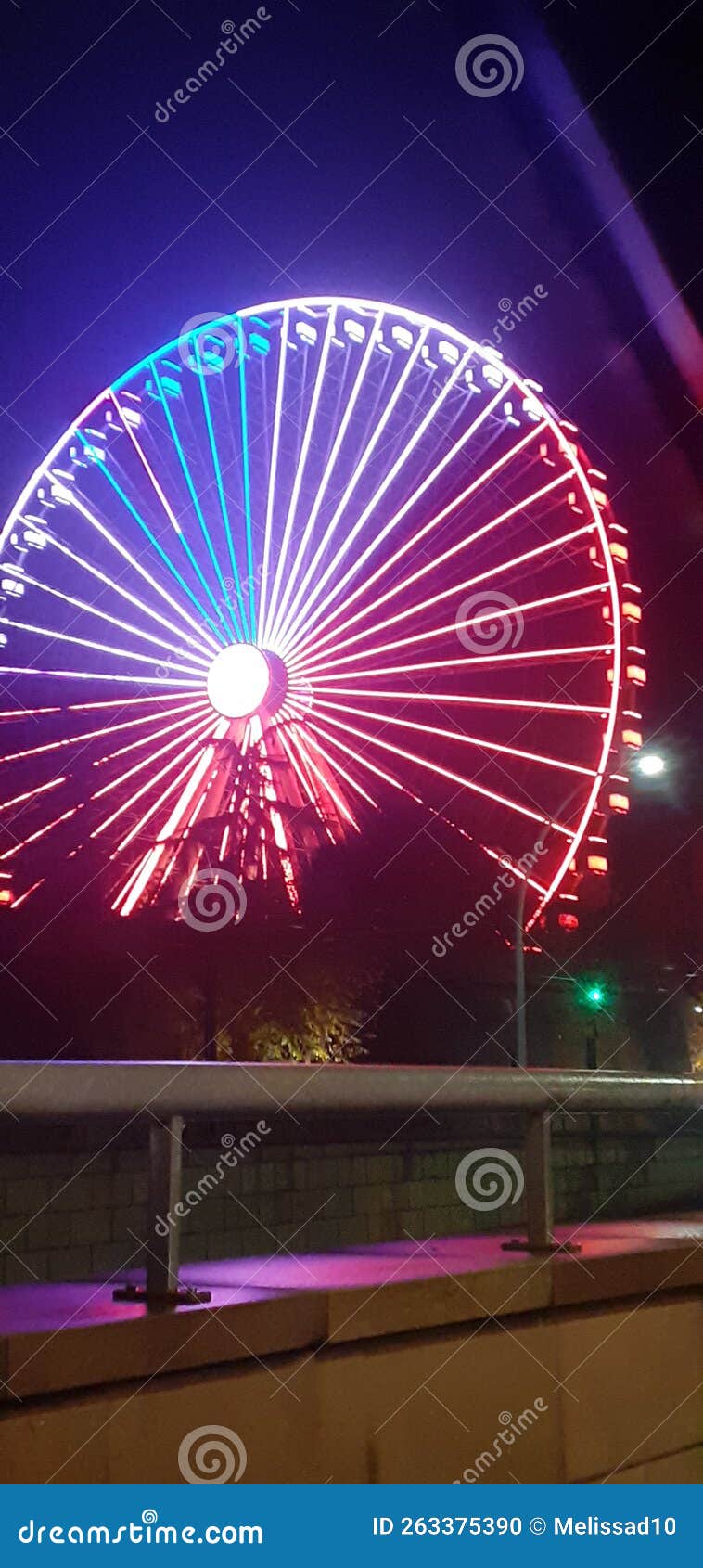 Colored Ferris Wheel in the Night Stock Photo - Image of lighting ...