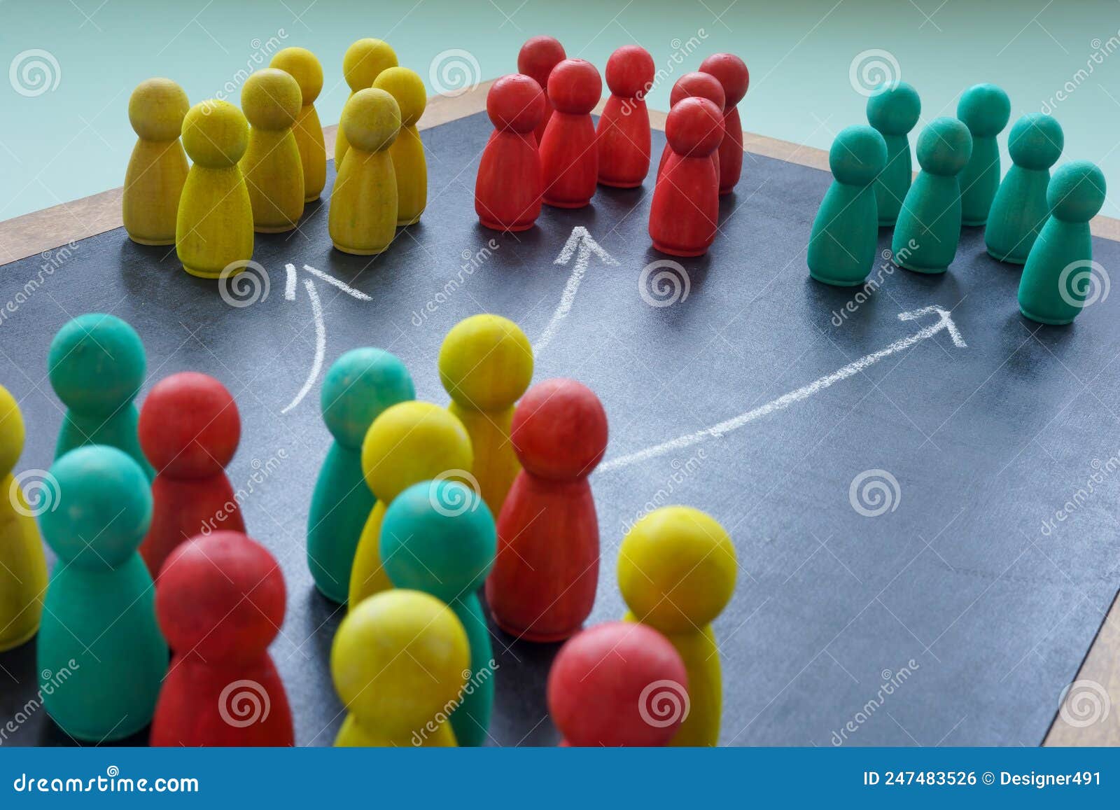 Colored Figures and Arrows As a Symbol Market Segmentation. Stock Photo ...