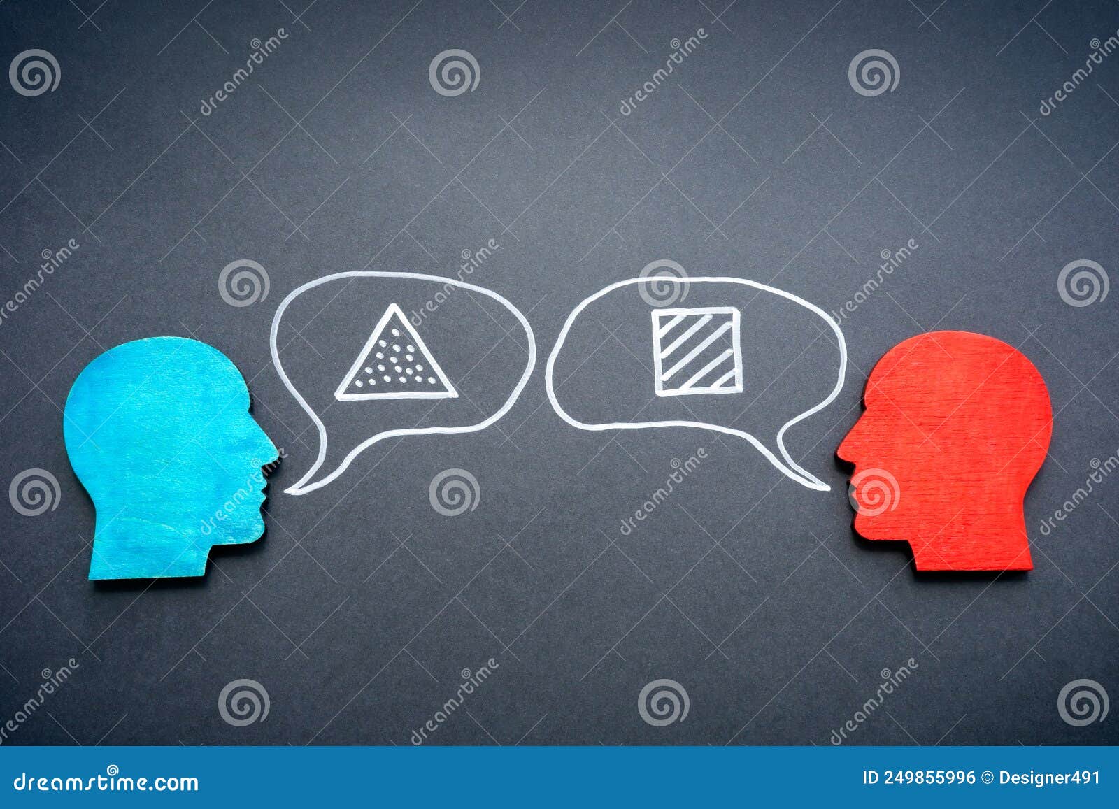 Colored Figurines of Heads. Communication Problems and Skills Concept ...