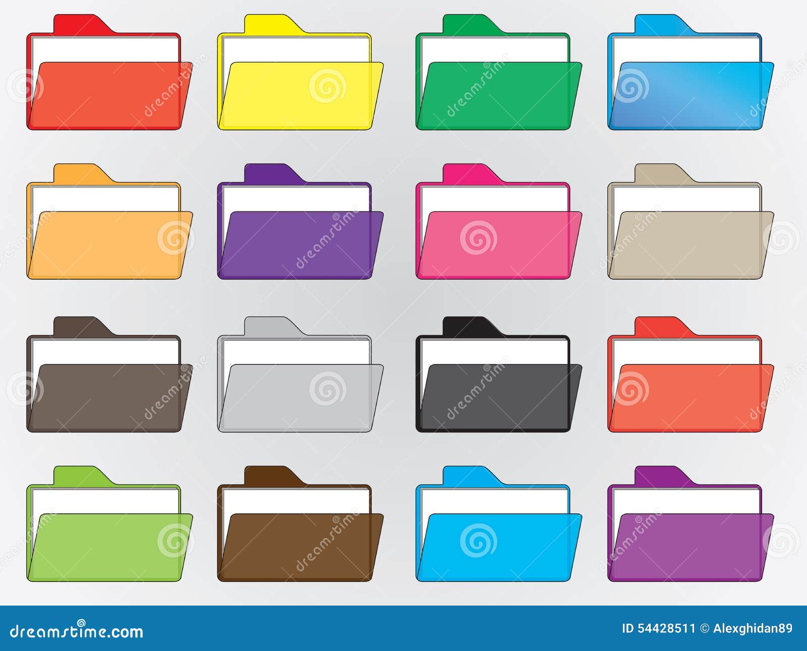 Colored file folders stock vector. Illustration of archive - 54428511 Colored file folders stock vector. Illustration of archive - 54428511