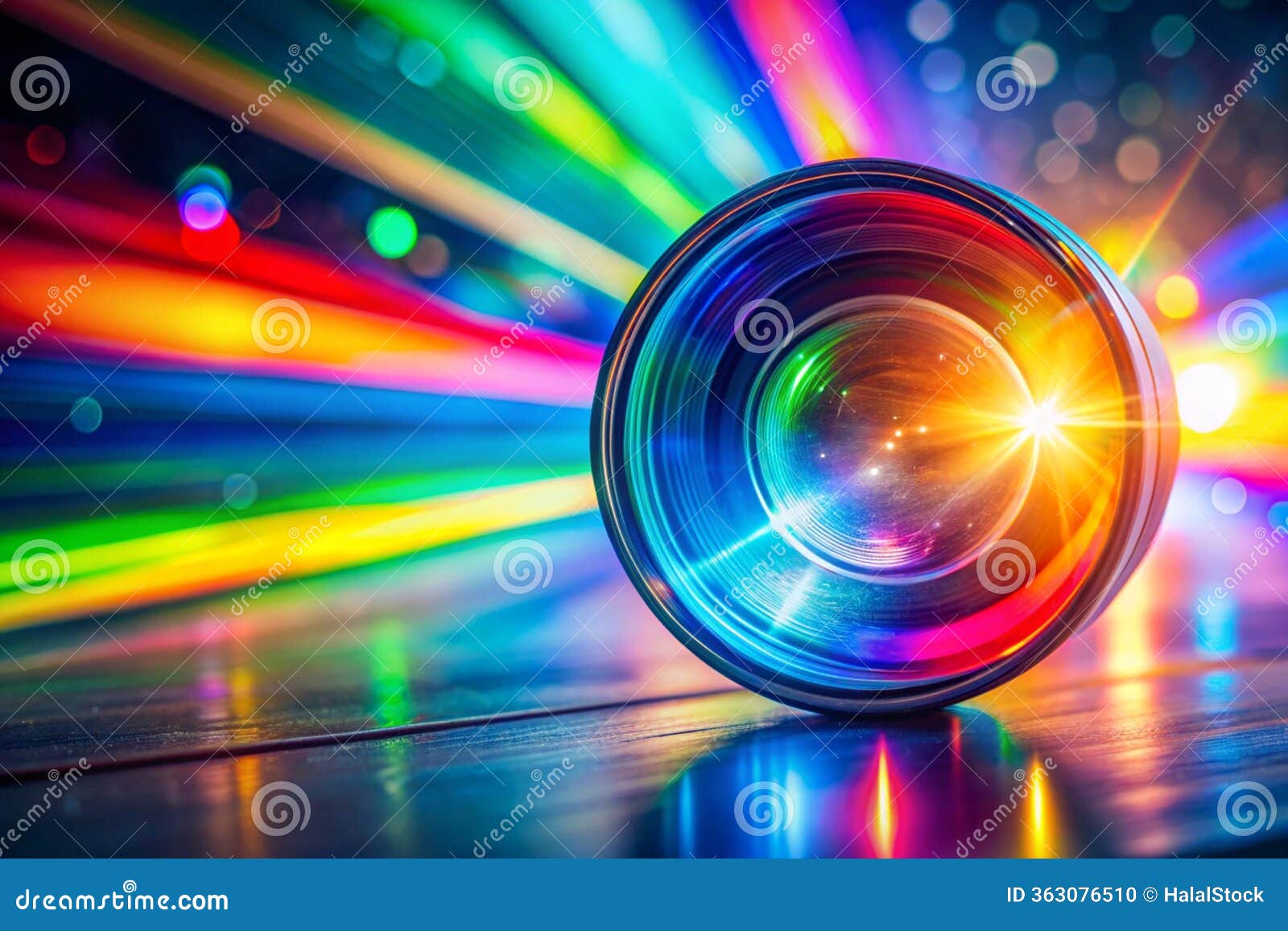 Colored Film Burn Light Effect with Rainbow Lens Leaks Stock ...