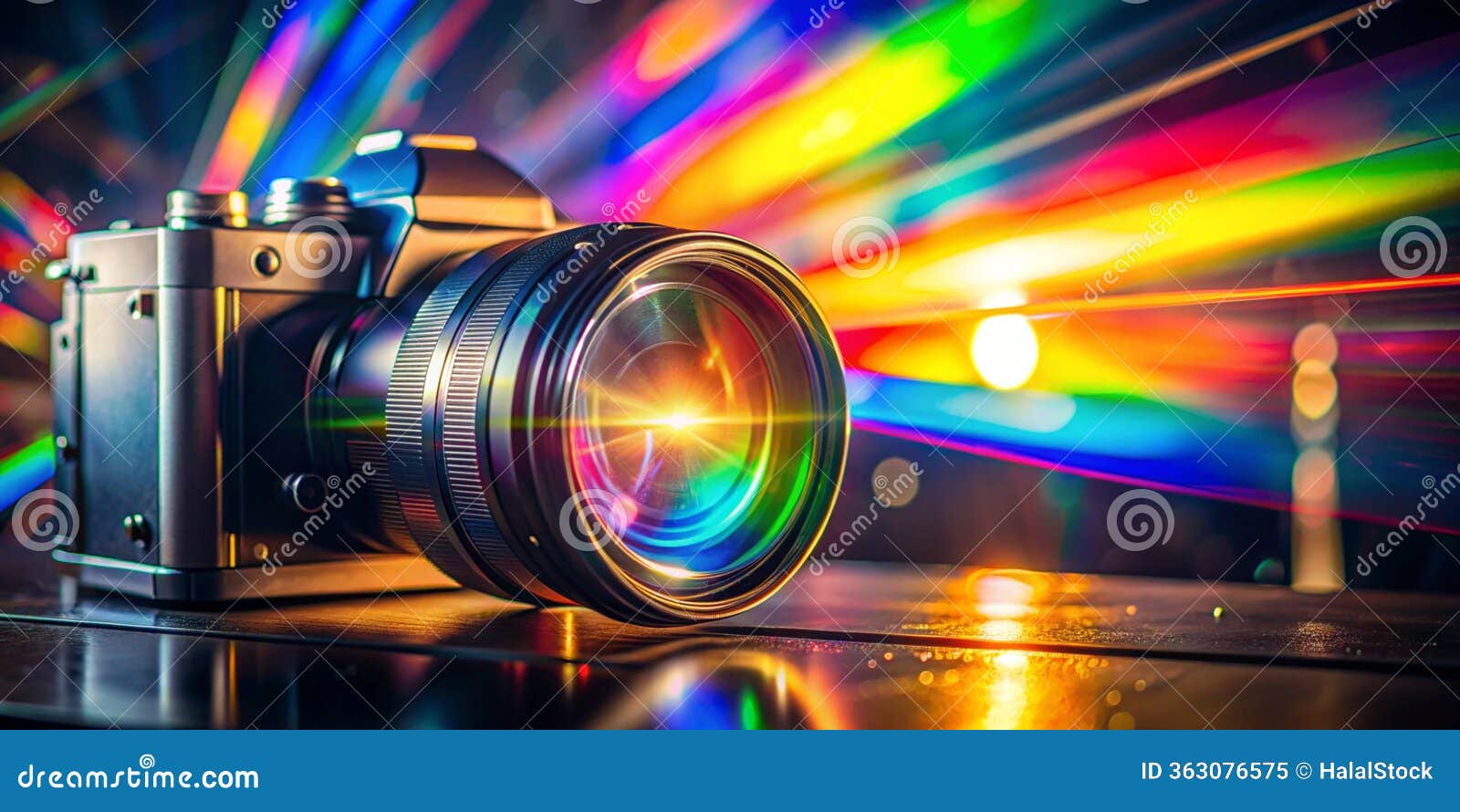 Colored Film Burn Light Effect with Rainbow Lens Leaks Stock ...