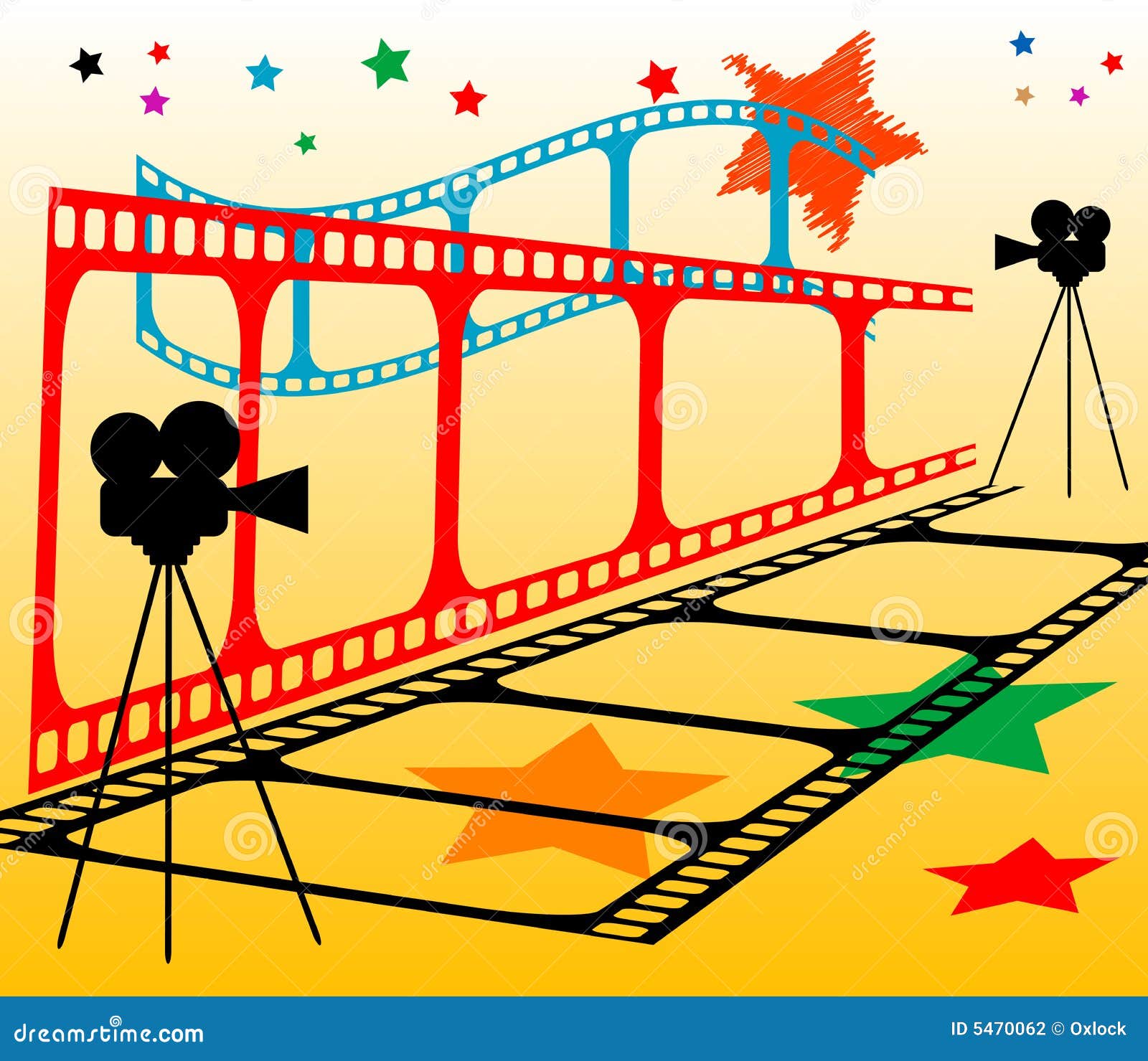 Colored film strip stock vector. Illustration of photograph - 5470062