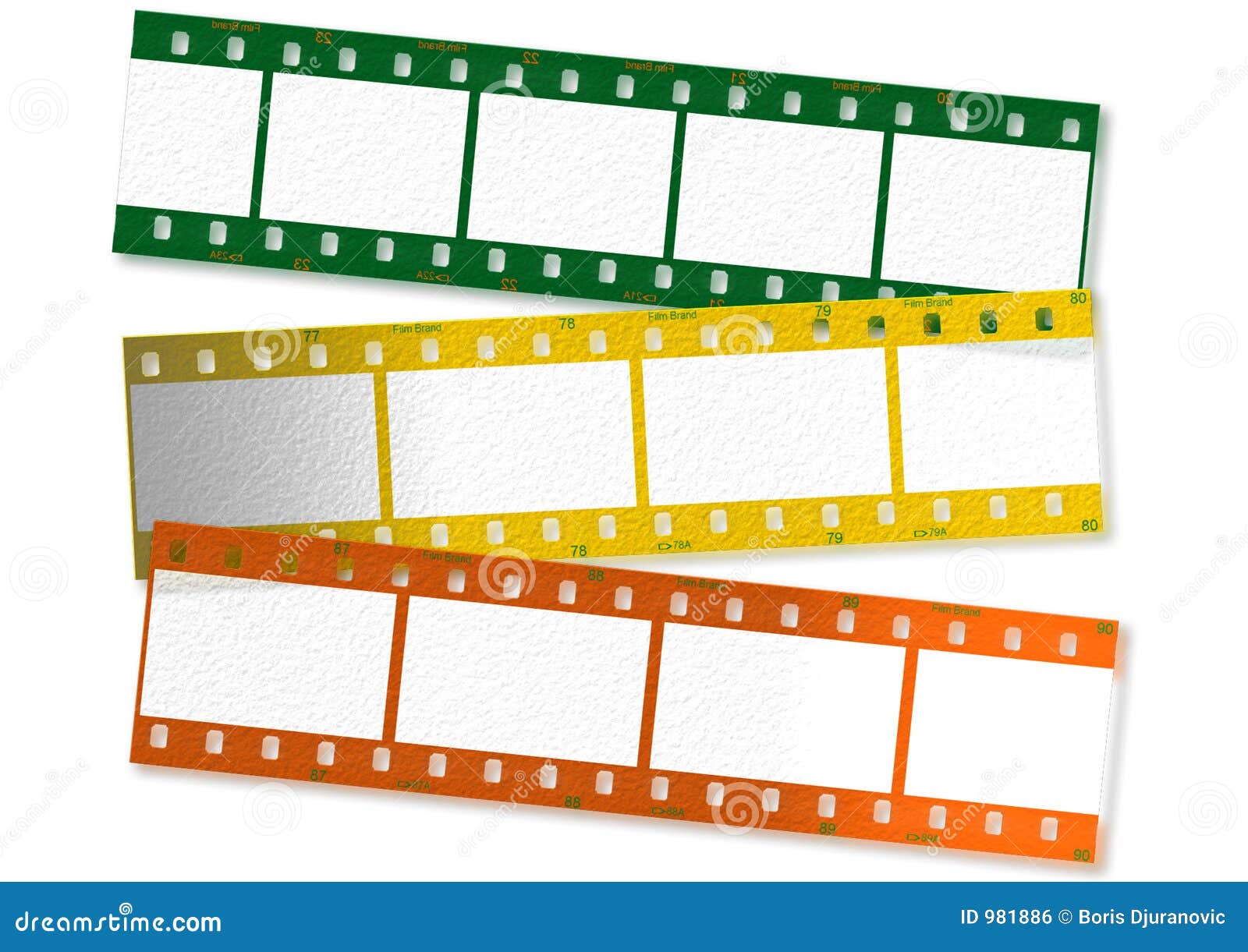 Colored film strips stock illustration. Illustration of animate - 981886
