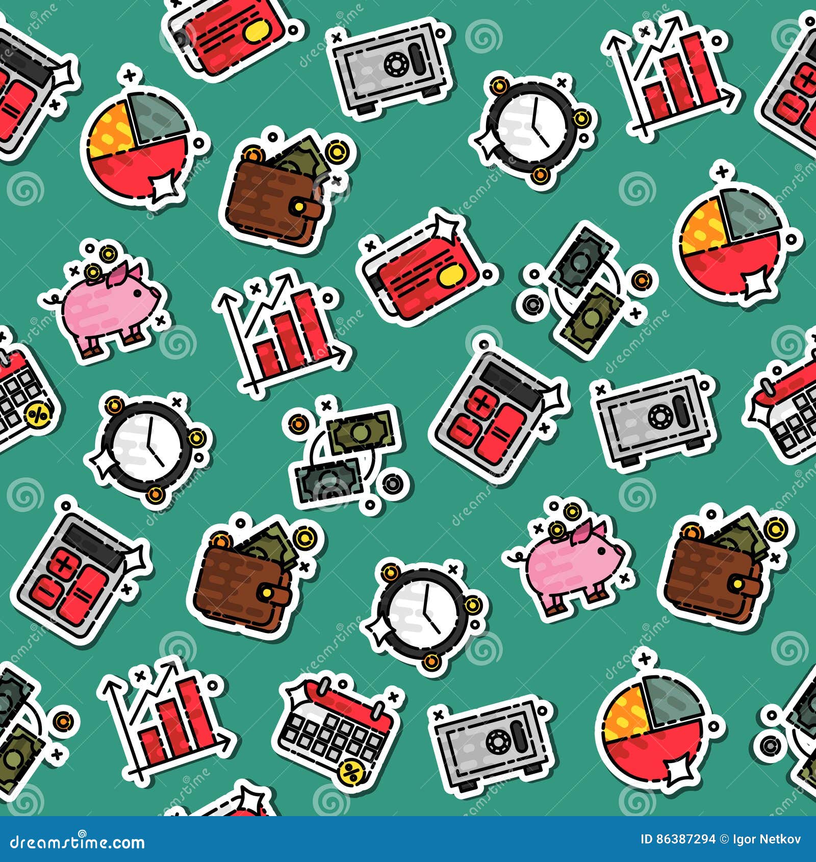 Colored finance pattern stock vector. Illustration of finance - 86387294