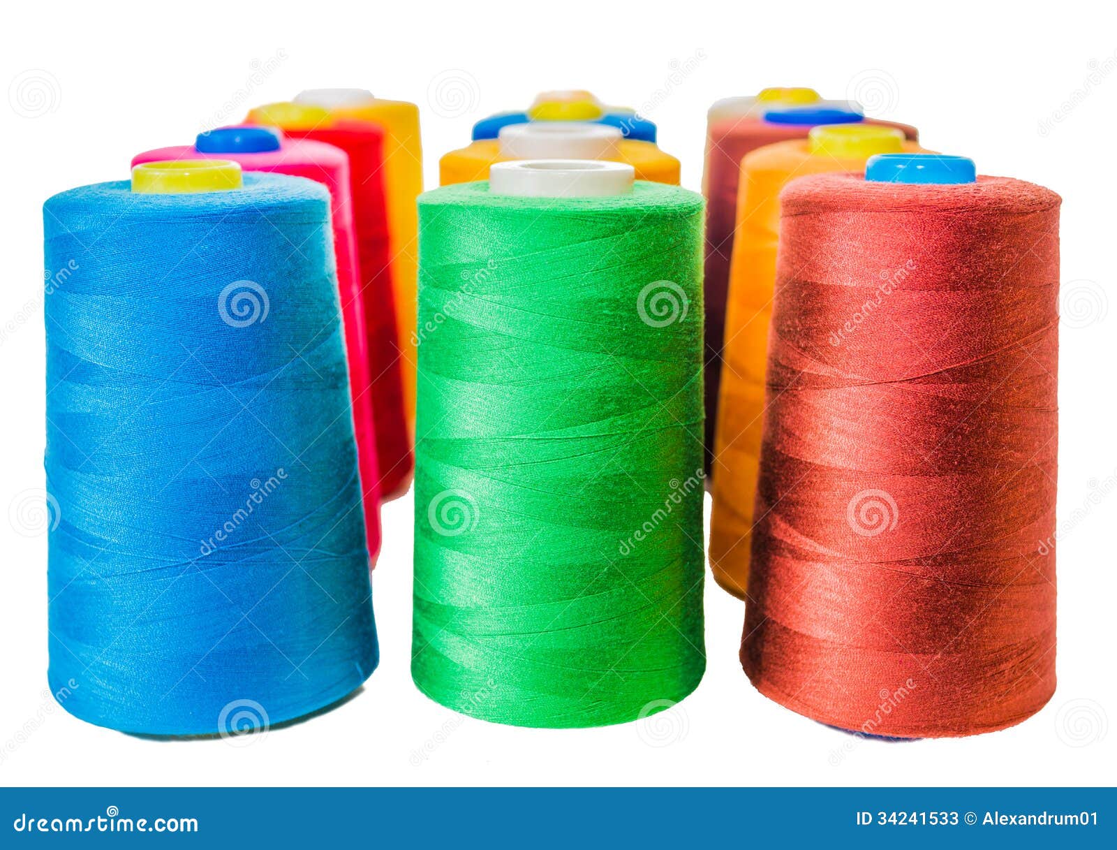 Colored Fine Thread Bobbins Stock Image - Image of string, bobbin: 34241533