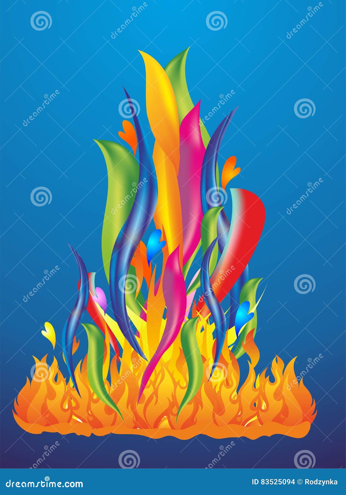 Colored fire and flames stock illustration. Illustration of glow - 83525094