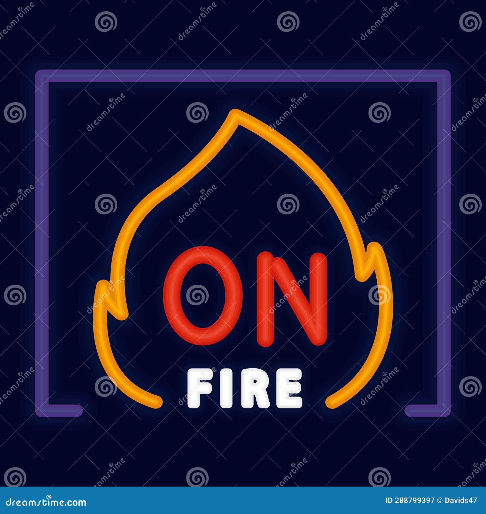 Colored on Fire Neon Poster Vector Stock Vector - Illustration of retro ...