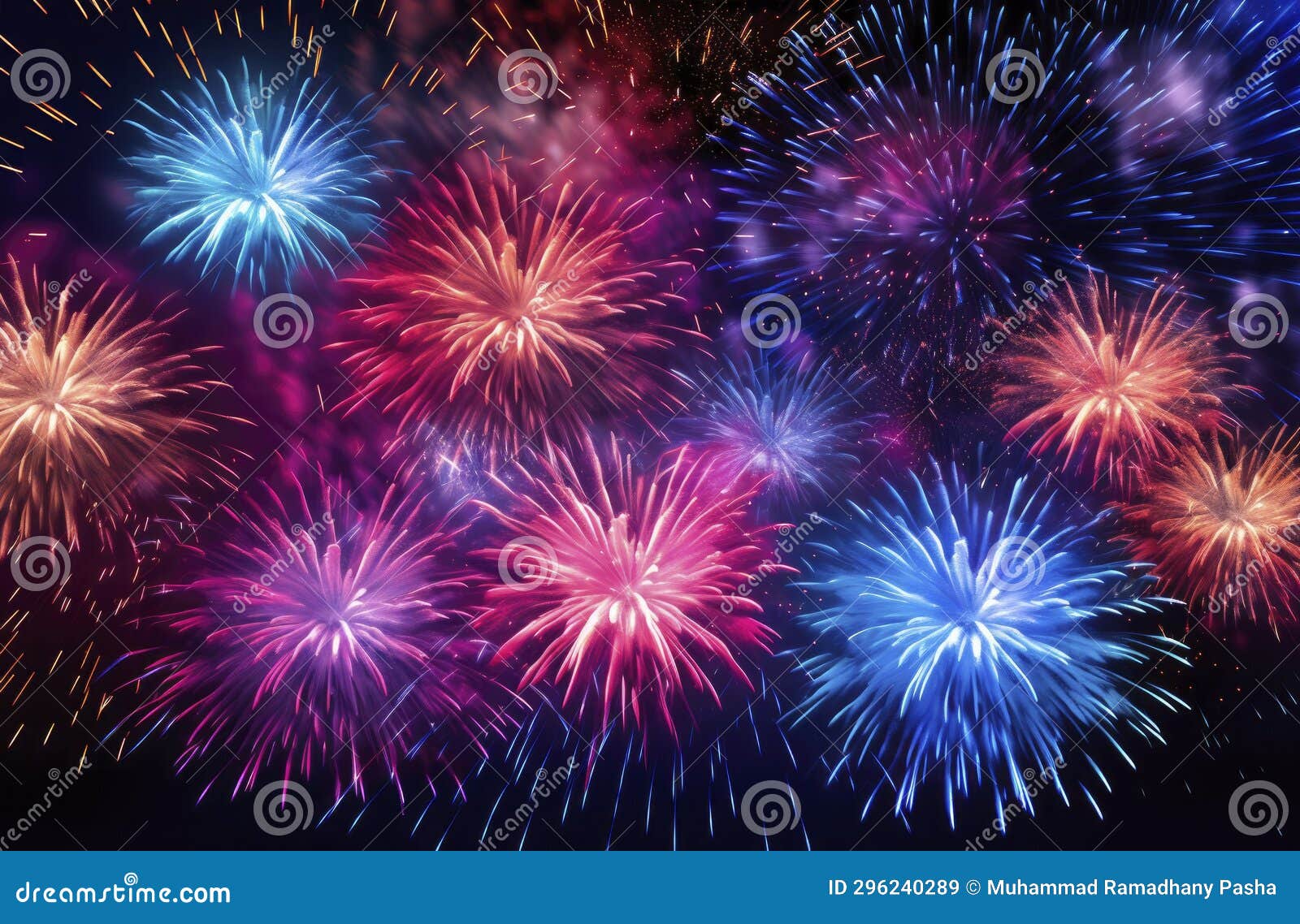 Colored Firework Background with Free Space for Text Stock Illustration ...