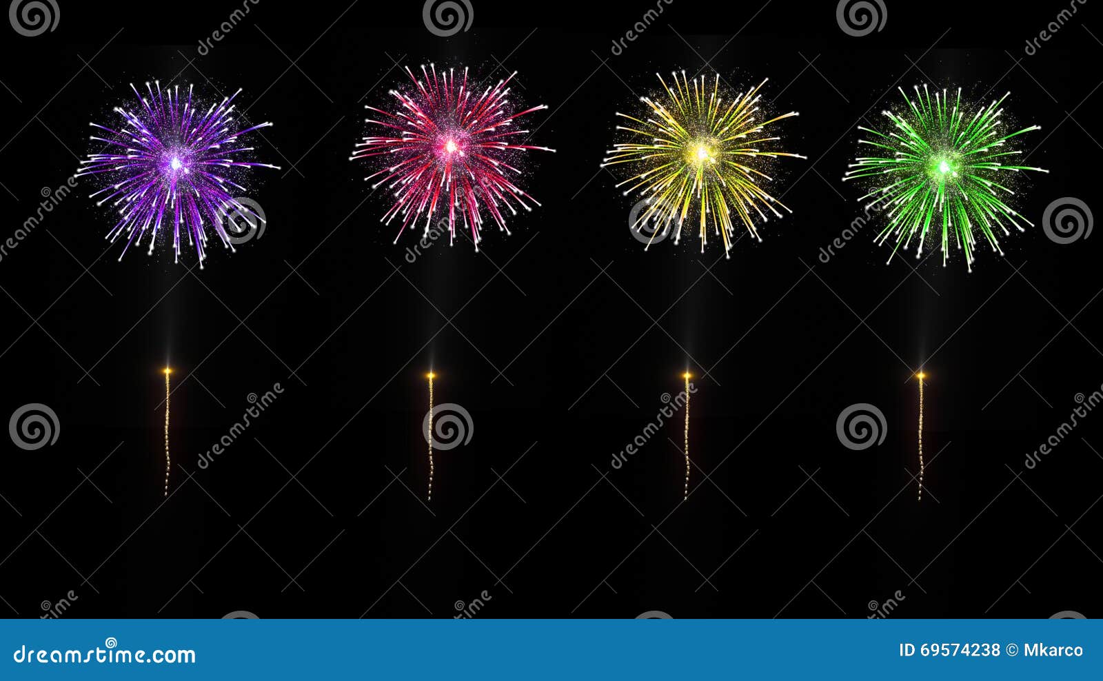 Colored Fireworks Explosion Stock Photo - Image of birthday, fireworks ...