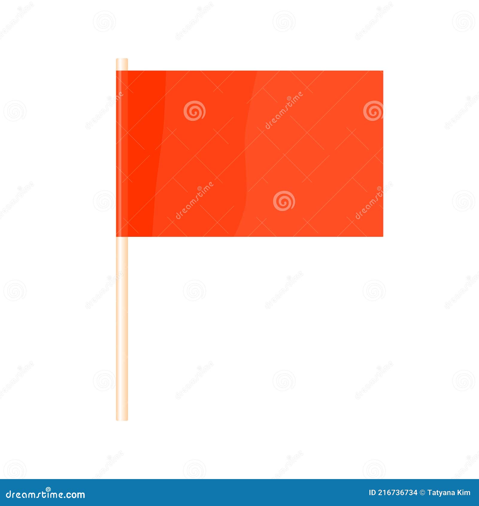 A Colored Flag on a Flagpole. Orange Flag Stock Vector - Illustration ...