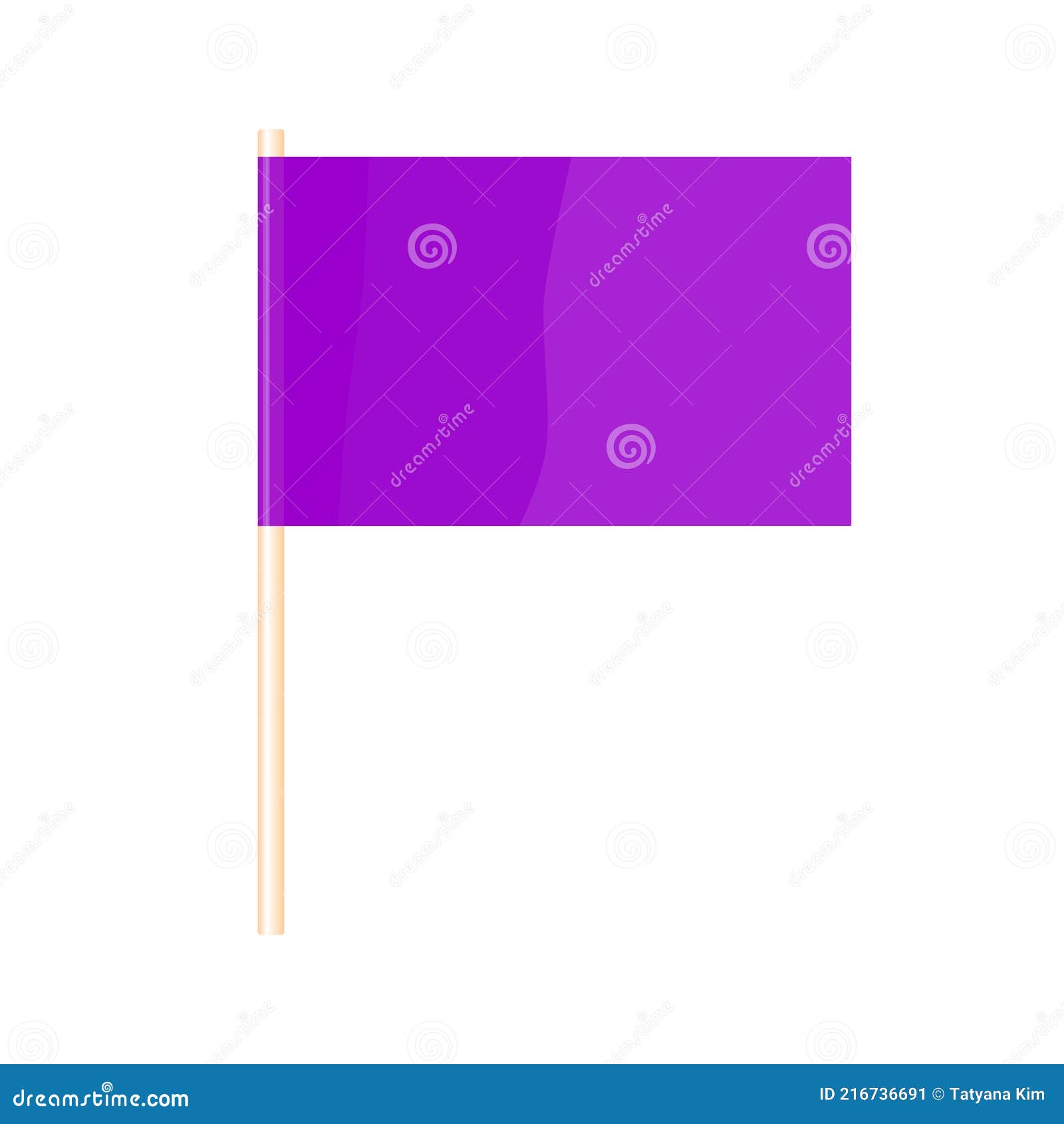 A Colored Flag on a Flagpole. Violet Flag Stock Vector - Illustration ...