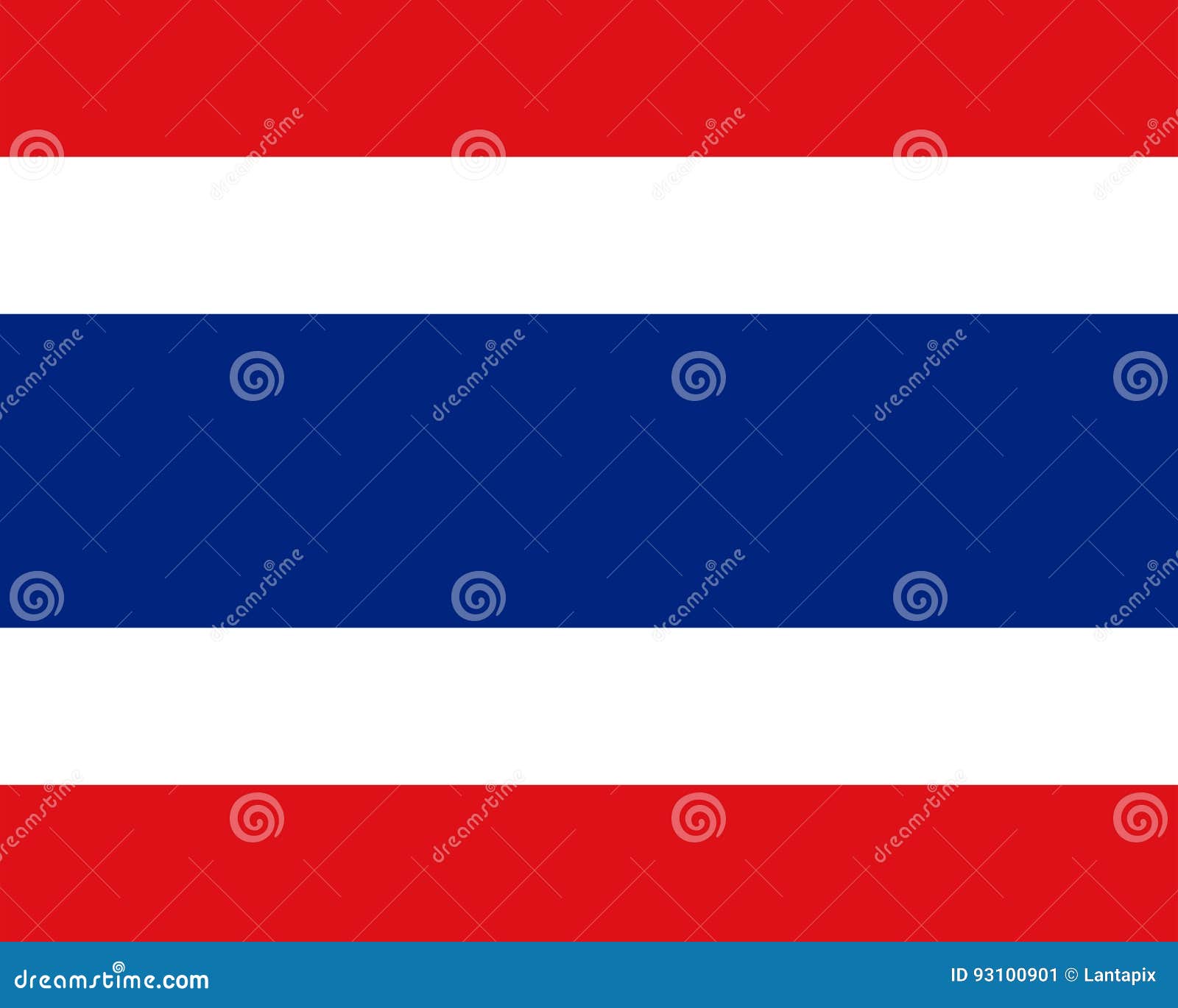 Colored flag of Thailand stock vector. Illustration of national - 93100901