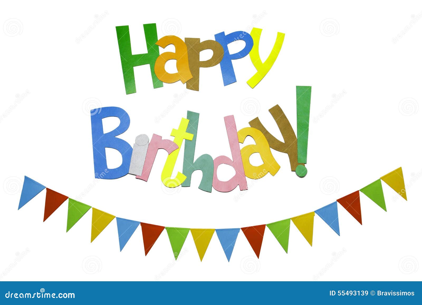 Colored Flags with Multicolor Text Birthday Greetings Stock Image ...