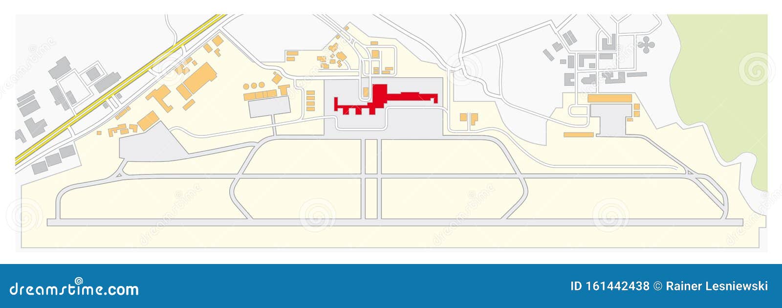 Colored Floor Plan of a Fictional Airport Stock Vector - Illustration ...