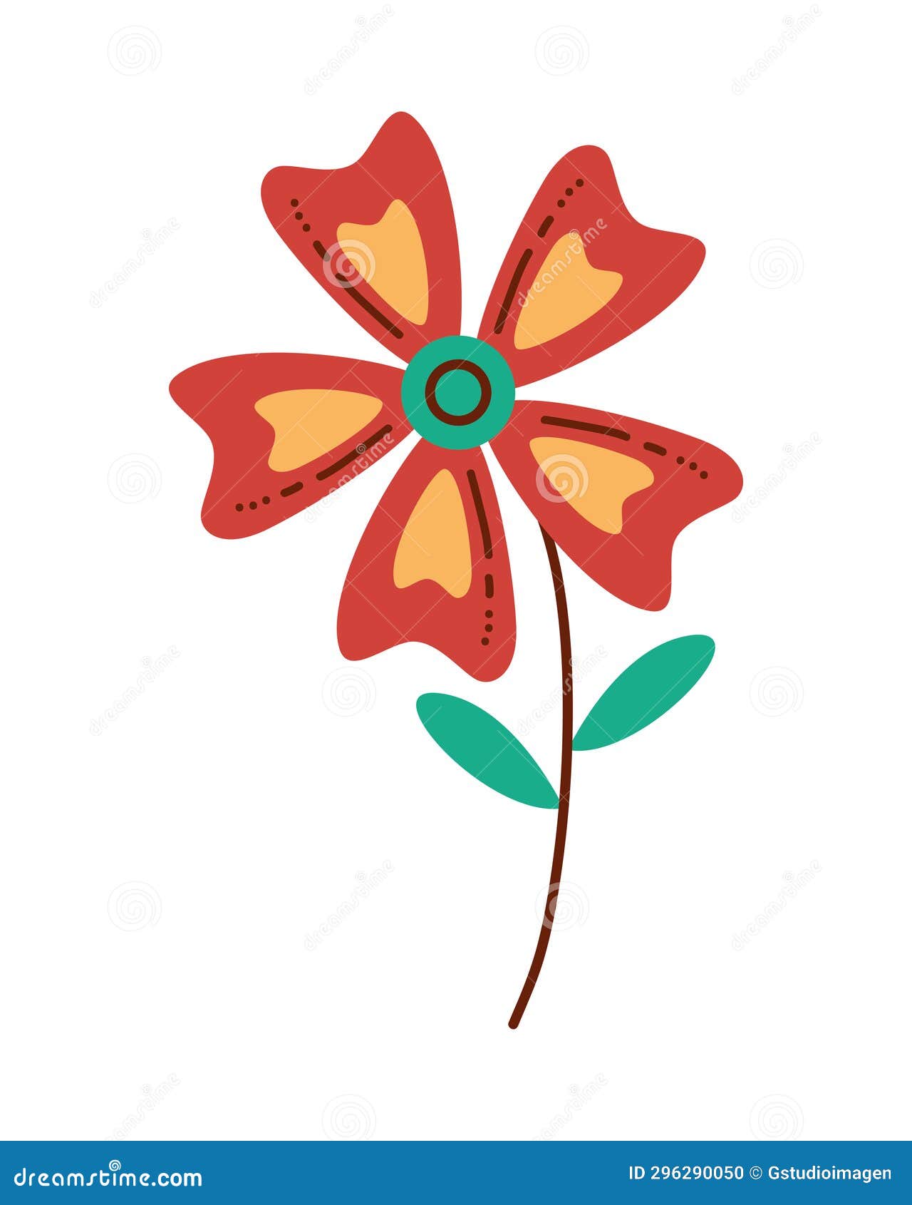 Colored flower design stock illustration. Illustration of plant - 296290050
