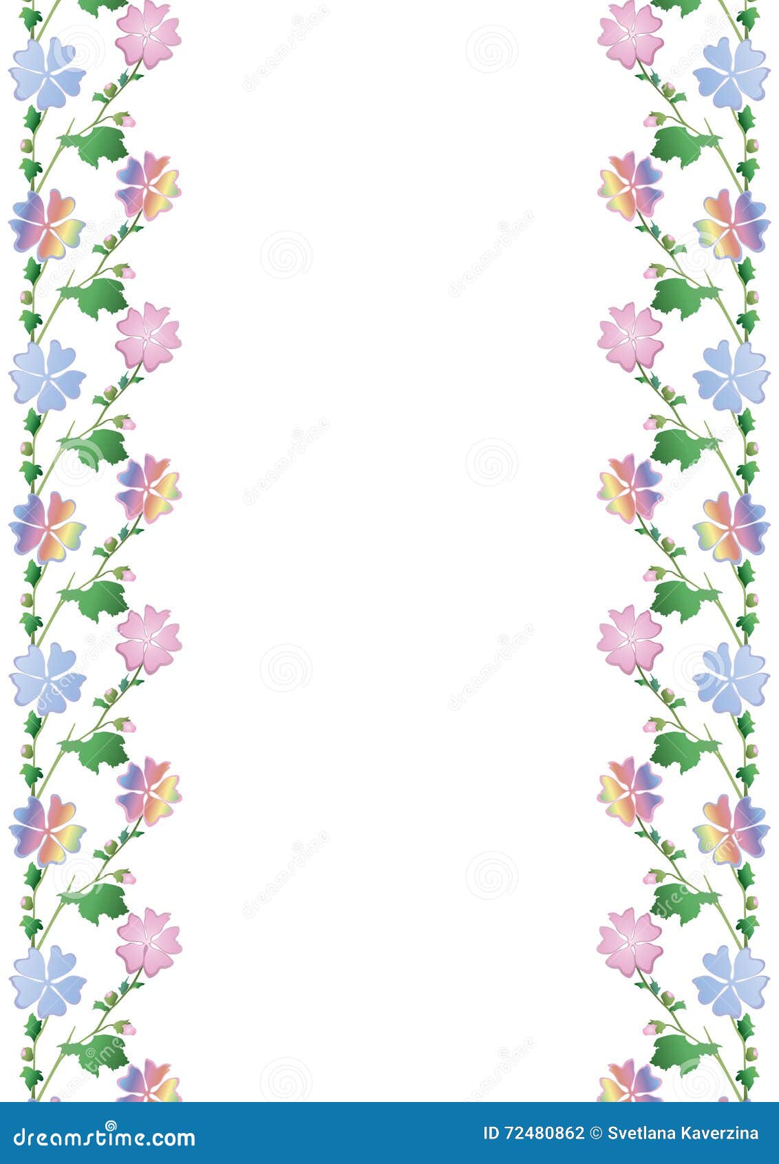 Colored flower frame stock vector. Illustration of backgrounds - 72480862