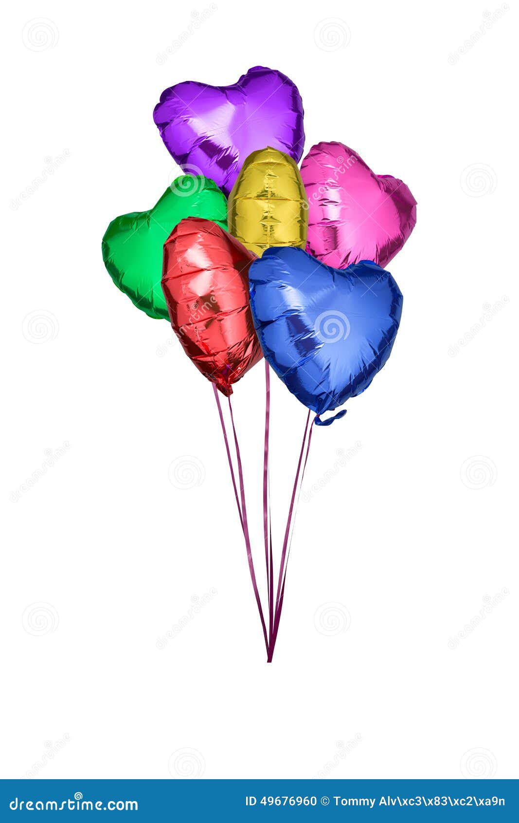 Colored Foil Balloons with the Shape of Hearts. Stock Photo - Image of ...