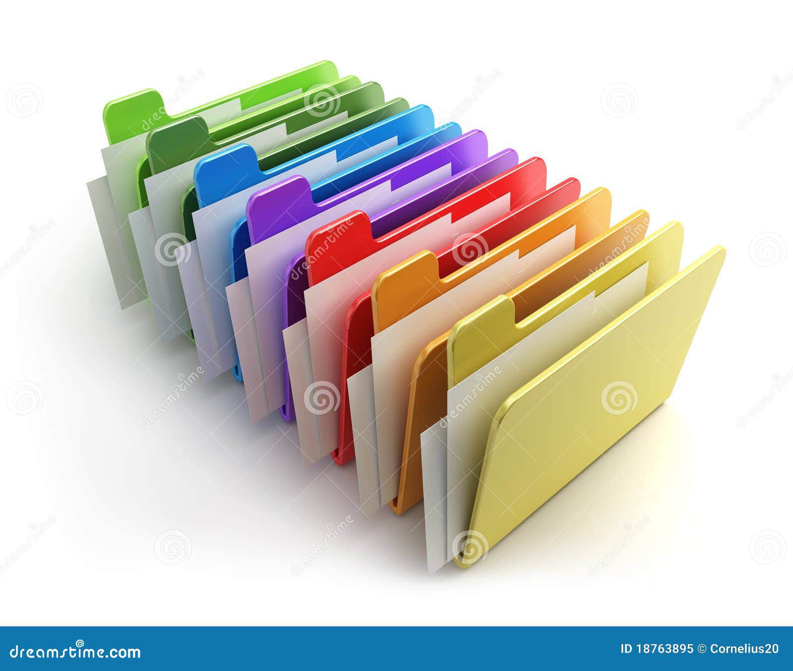 Colored folders stock illustration. Illustration of bureaucracy - 18763895