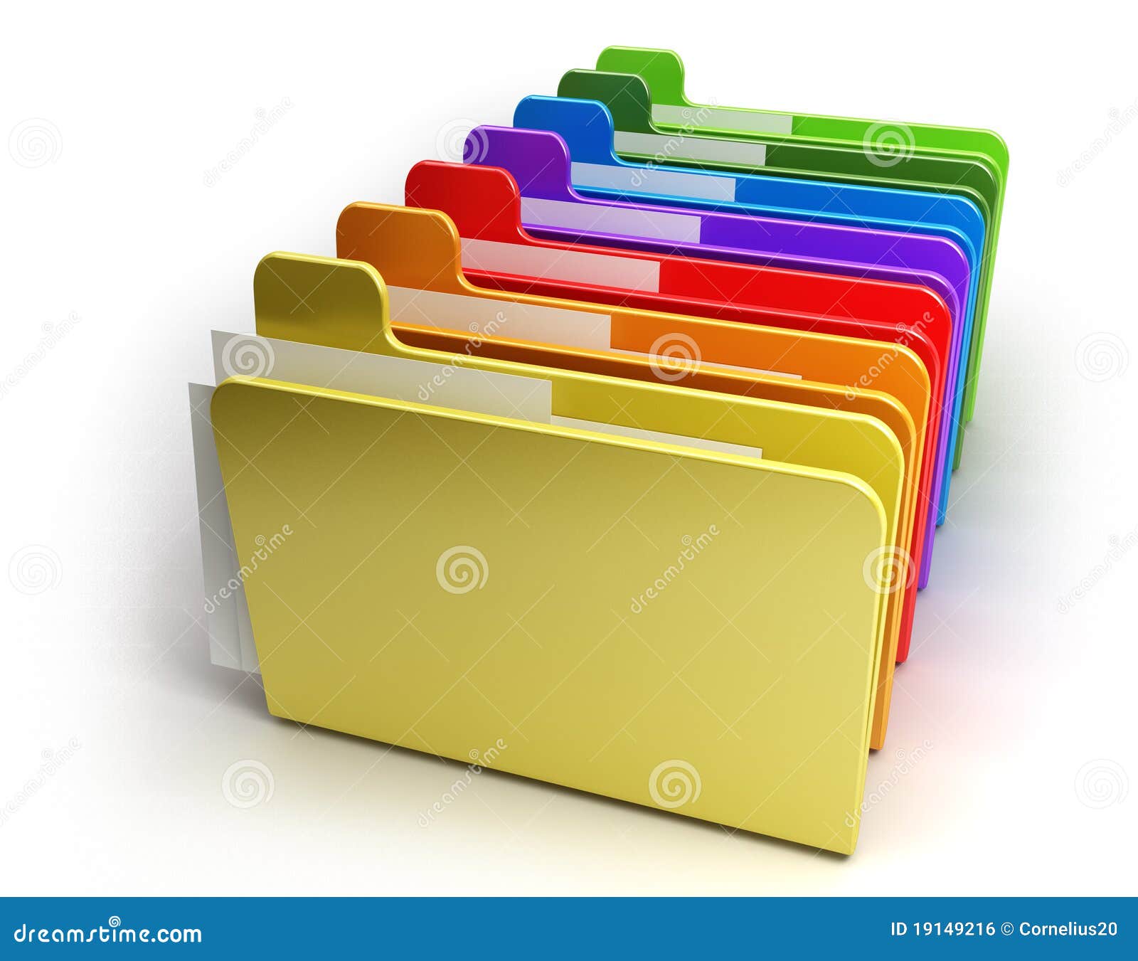 Colored folders stock illustration. Illustration of office - 19149216