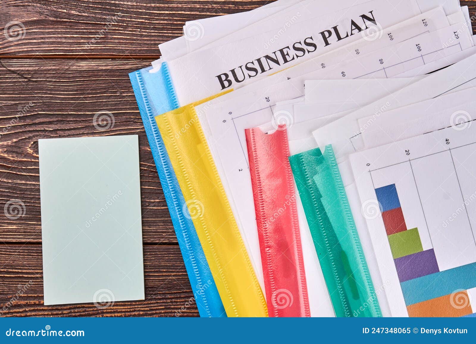 Colored Folders with Business Charts and Graphs. Stock Image - Image of ...