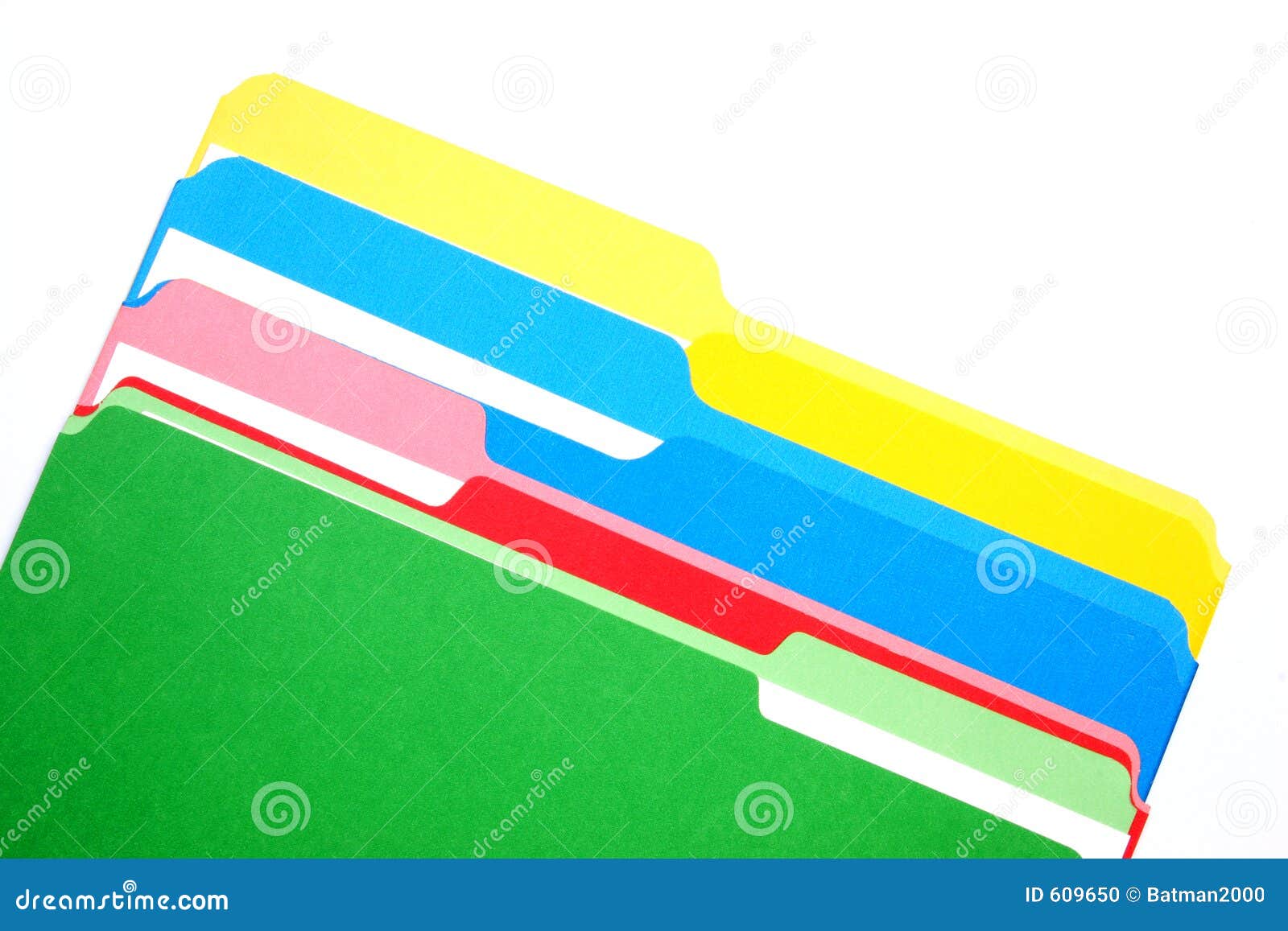 Colored Folders Four Colors Stock Photo - Image of high, kids: 609650
