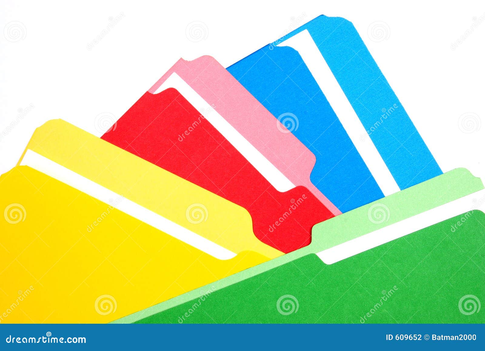 Colored Folders Four Colors Stacked Stock Photo - Image of board ...