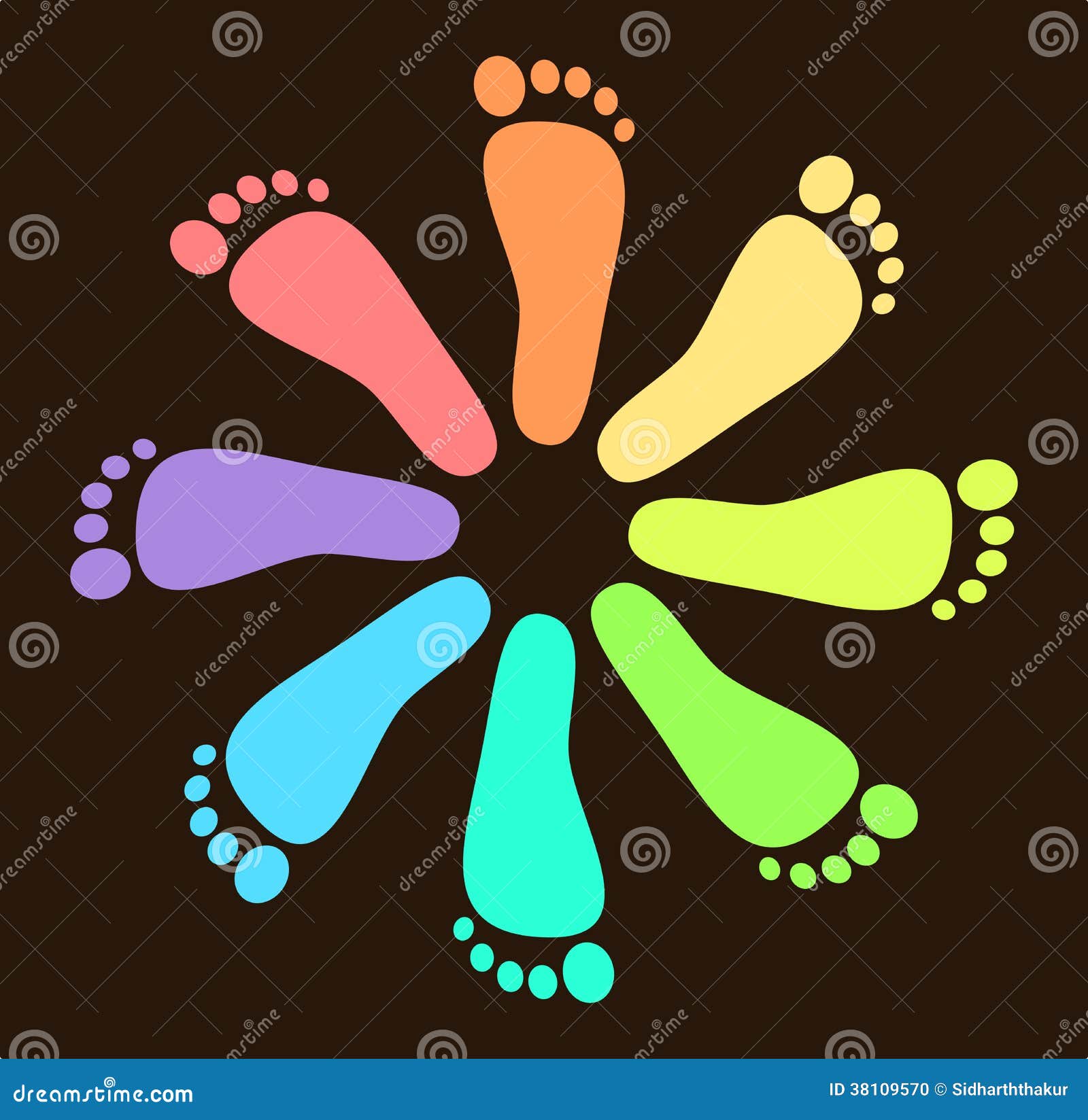 Colored Footprint Design stock illustration. Illustration of design ...