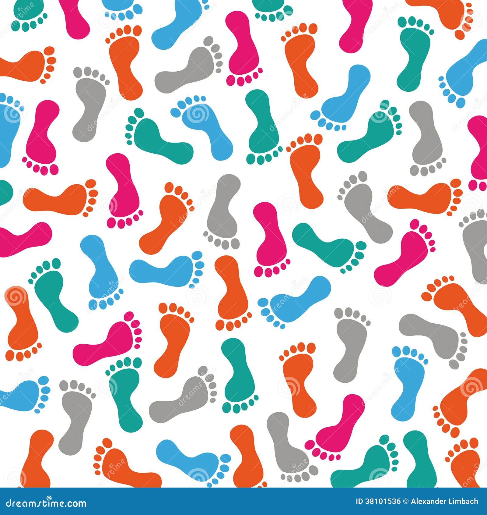 Colored Footprints stock illustration. Illustration of adventure - 38101536