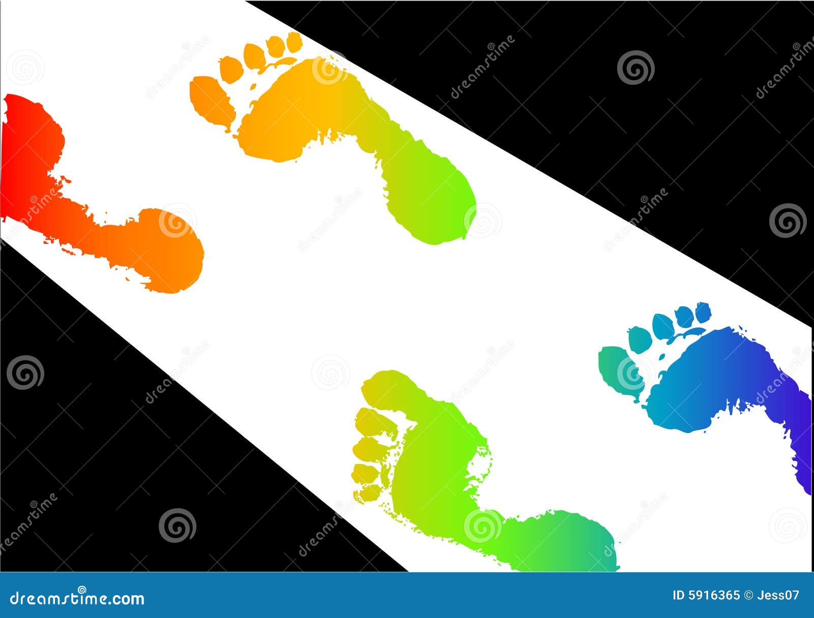 Colored footsteps in light stock illustration. Illustration of mark ...