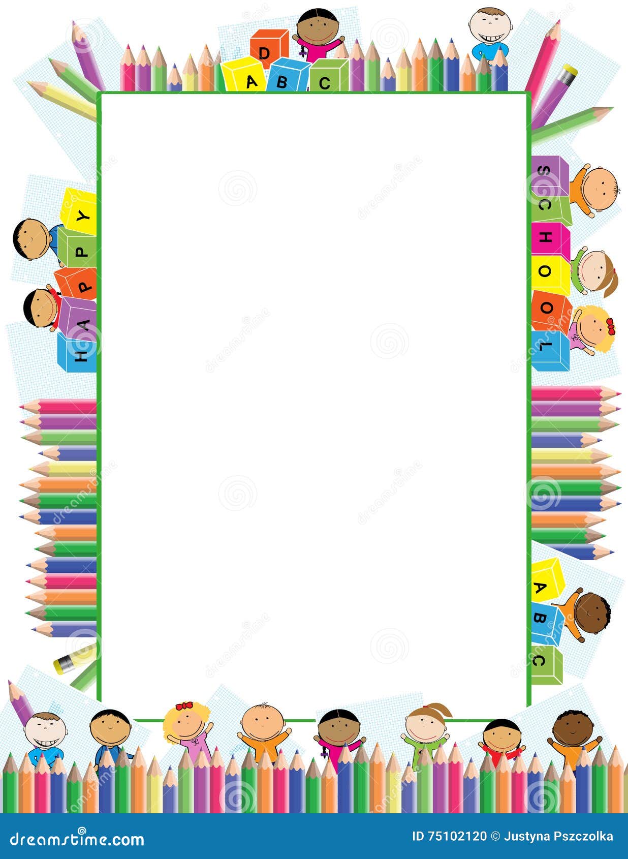 Colored frame for children stock vector. Illustration of diploma - 75102120