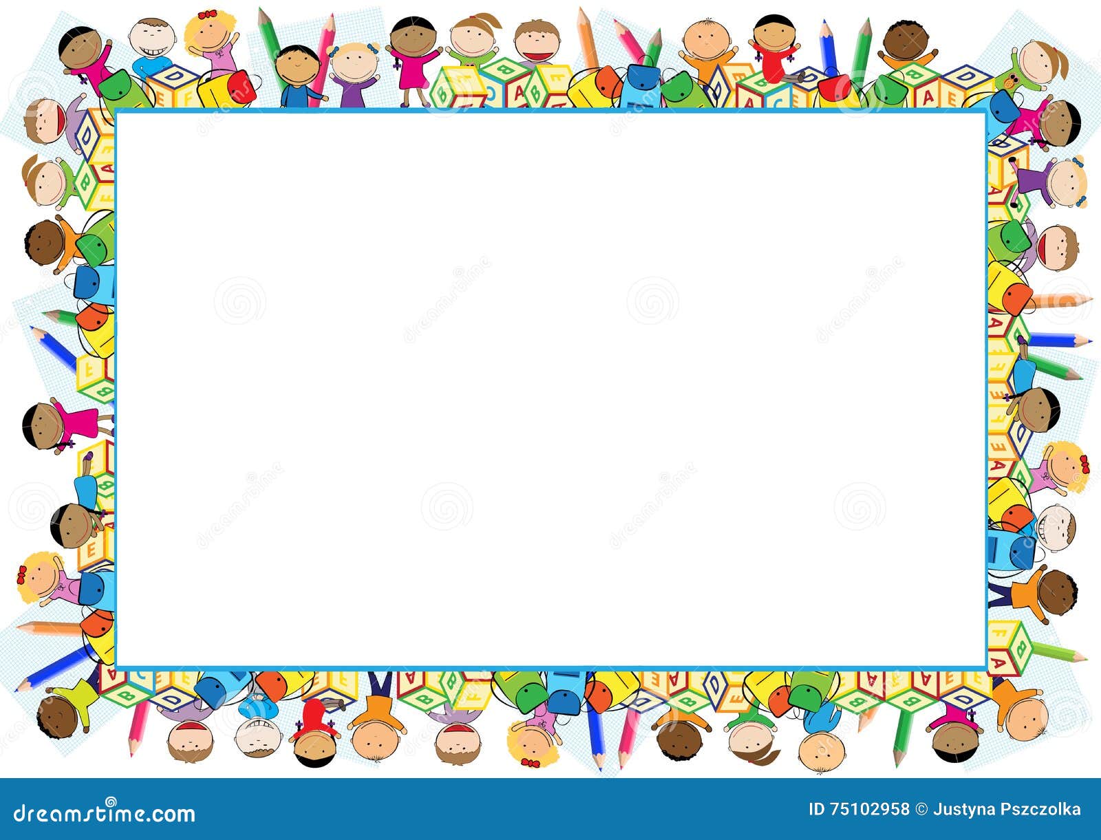 Colored frame for children stock illustration. Illustration of abstract ...