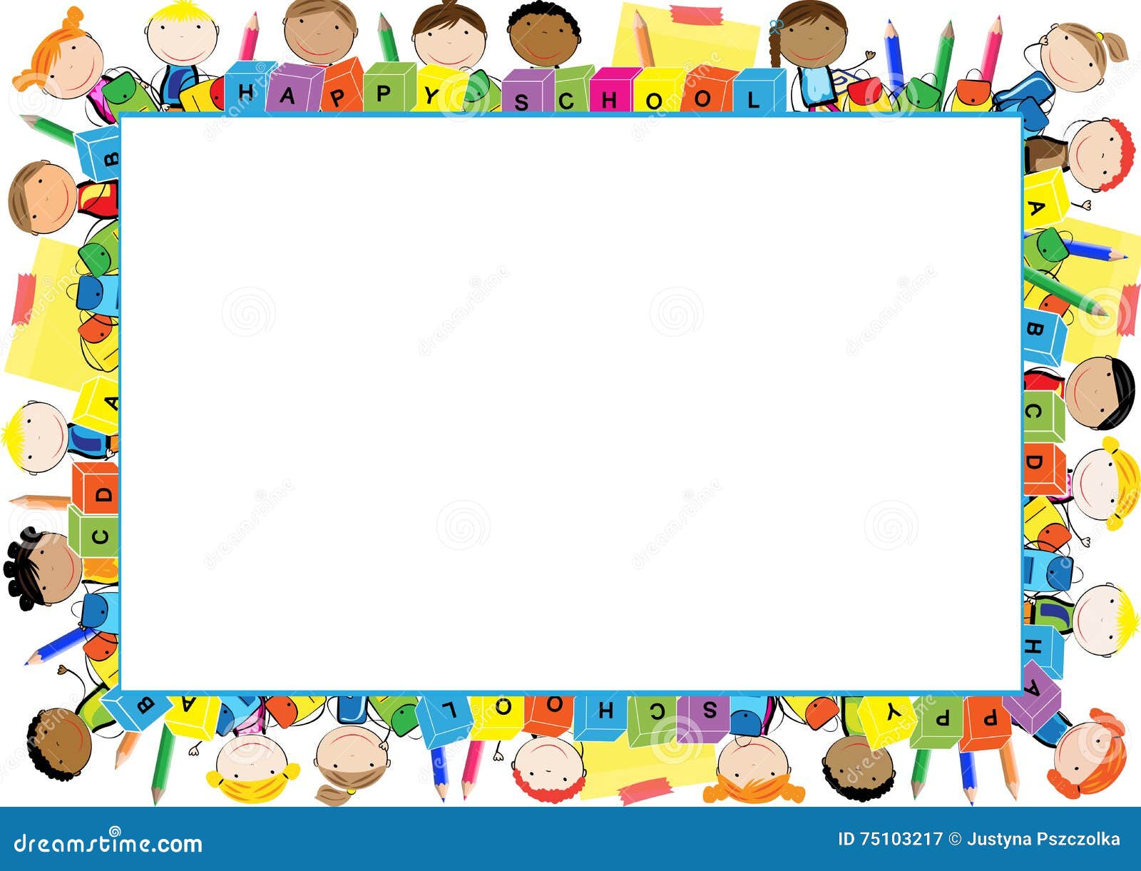 Colored frame for children stock illustration. Illustration of ...