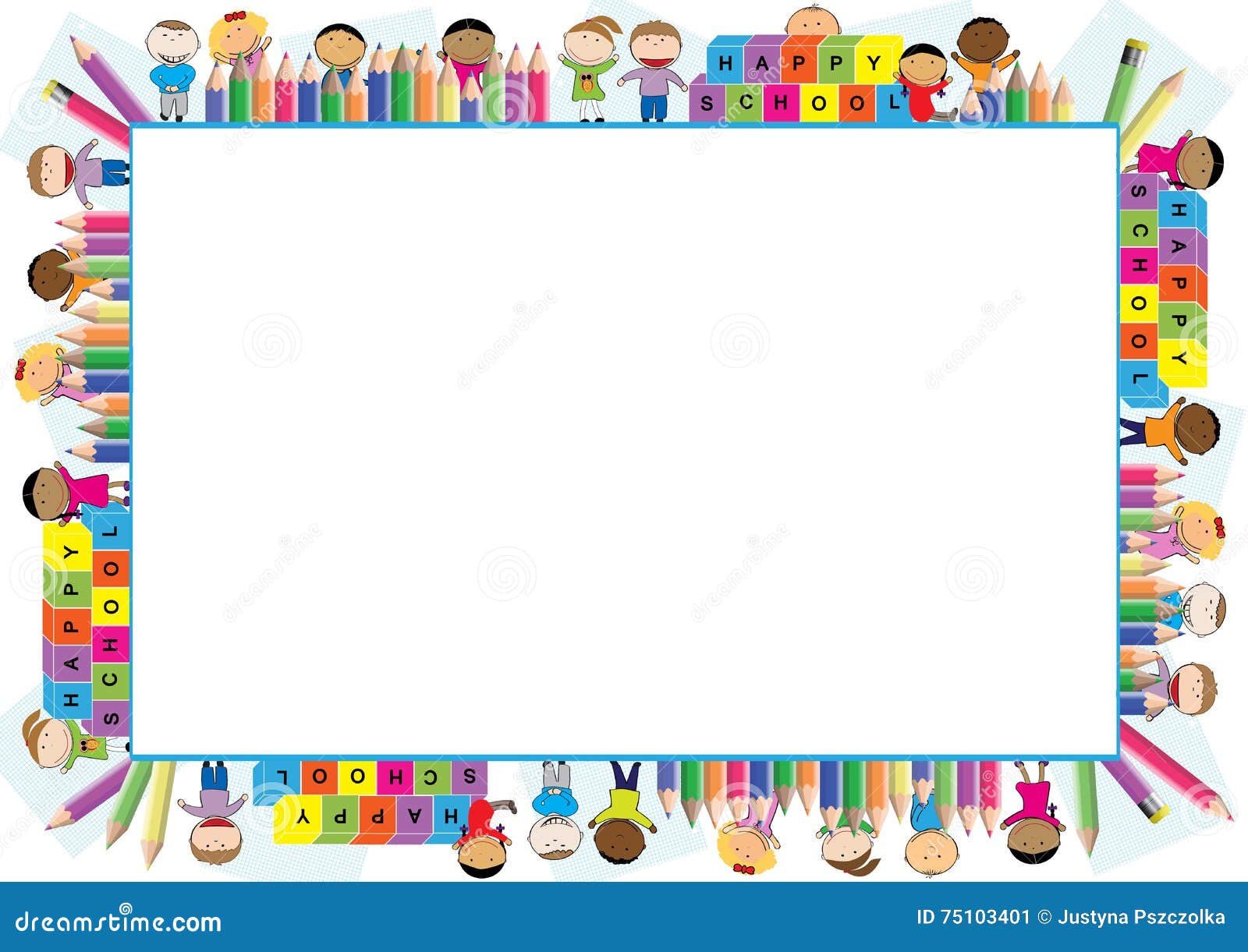 Colored frame for children stock illustration. Illustration of ...