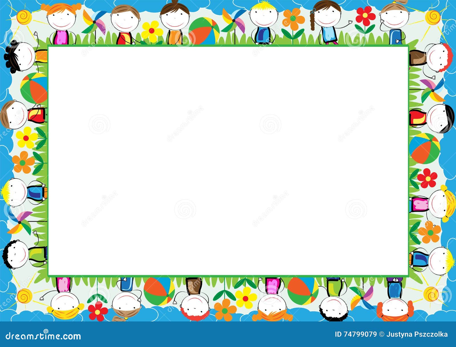 Colored frame for kids stock vector. Illustration of kids - 74799079