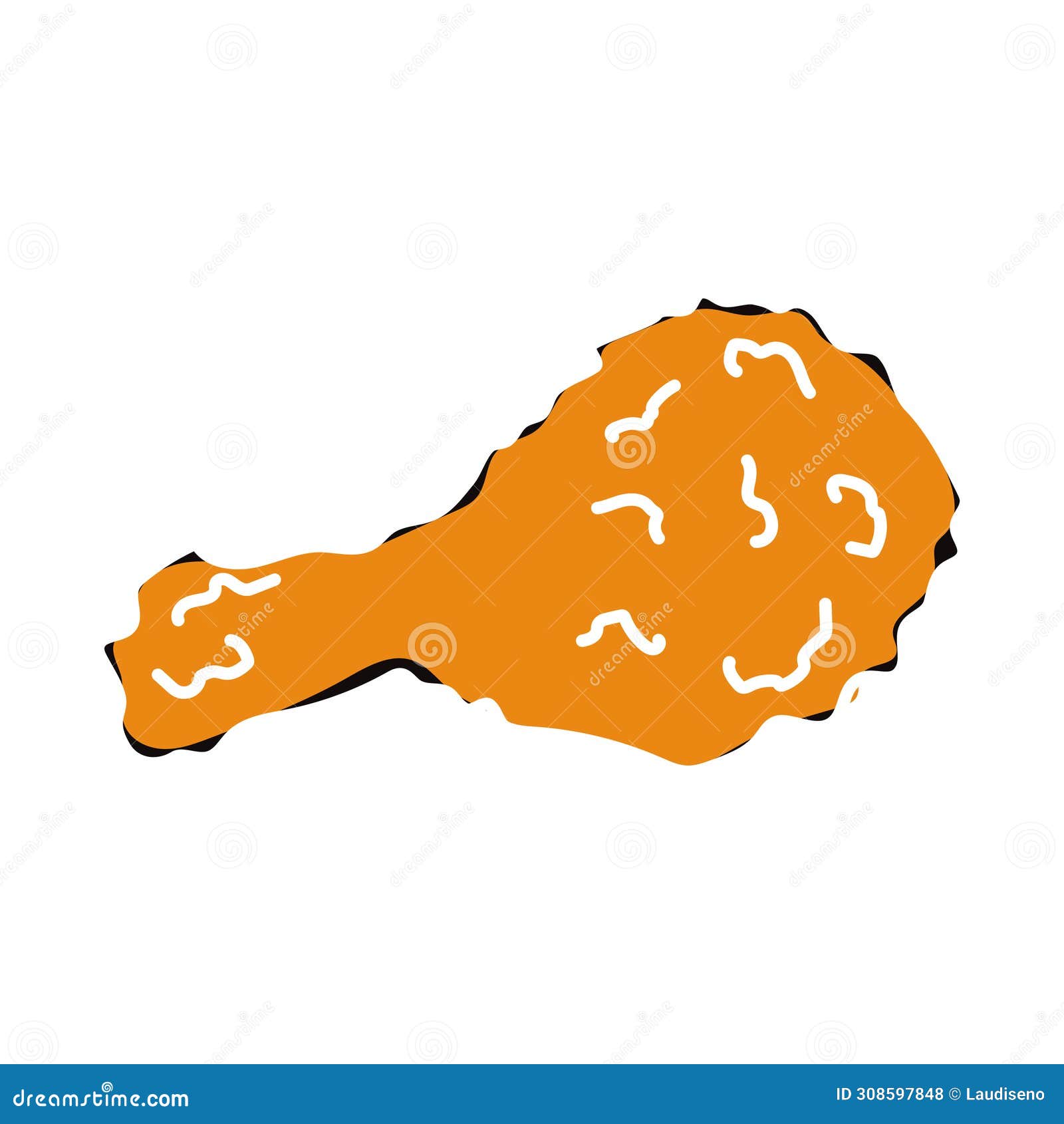 Colored Fried Chicken Retro Sketch Vector Stock Illustration ...