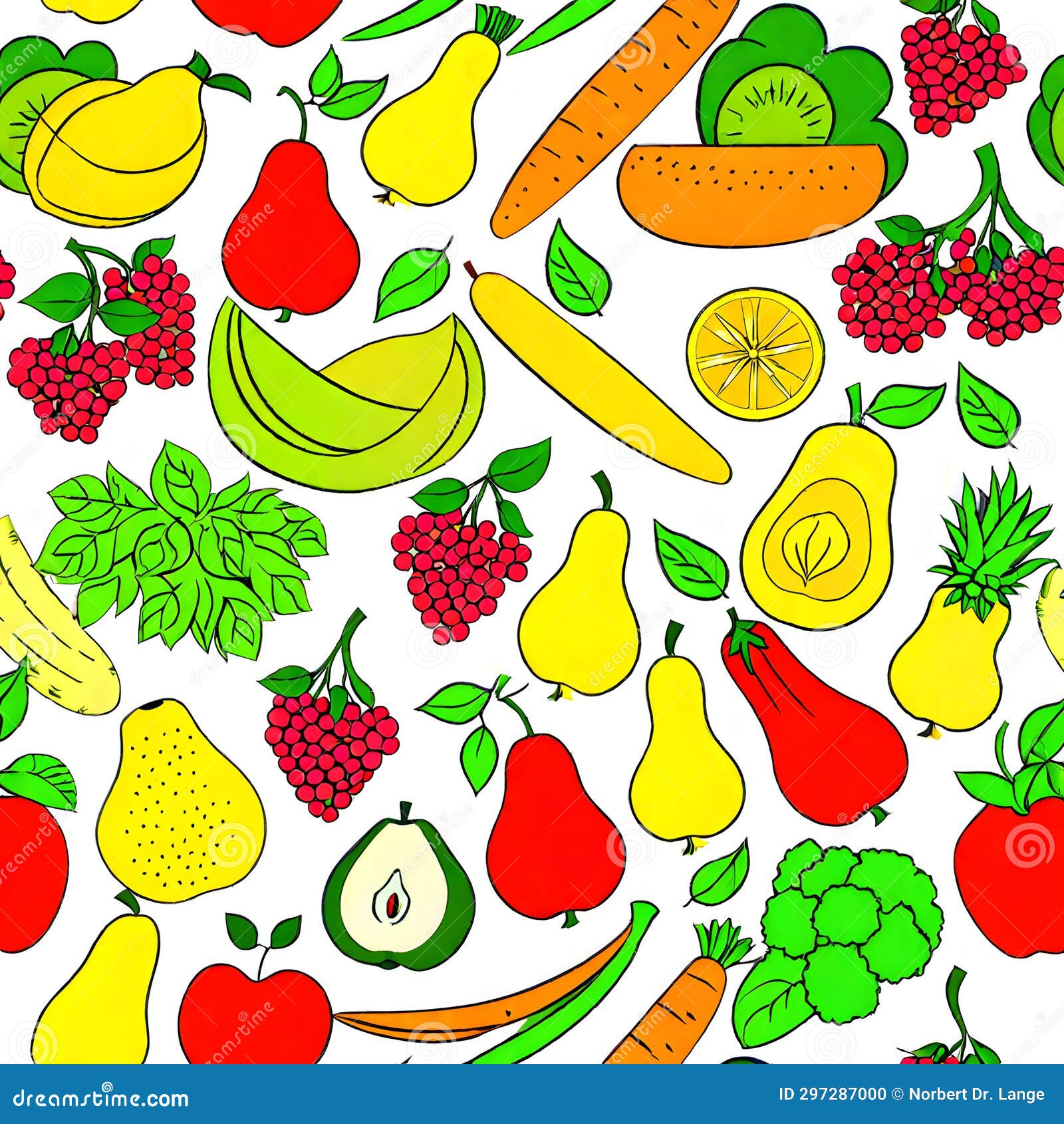 Colored Fruits, AI-generatet Stock Illustration - Illustration of ...