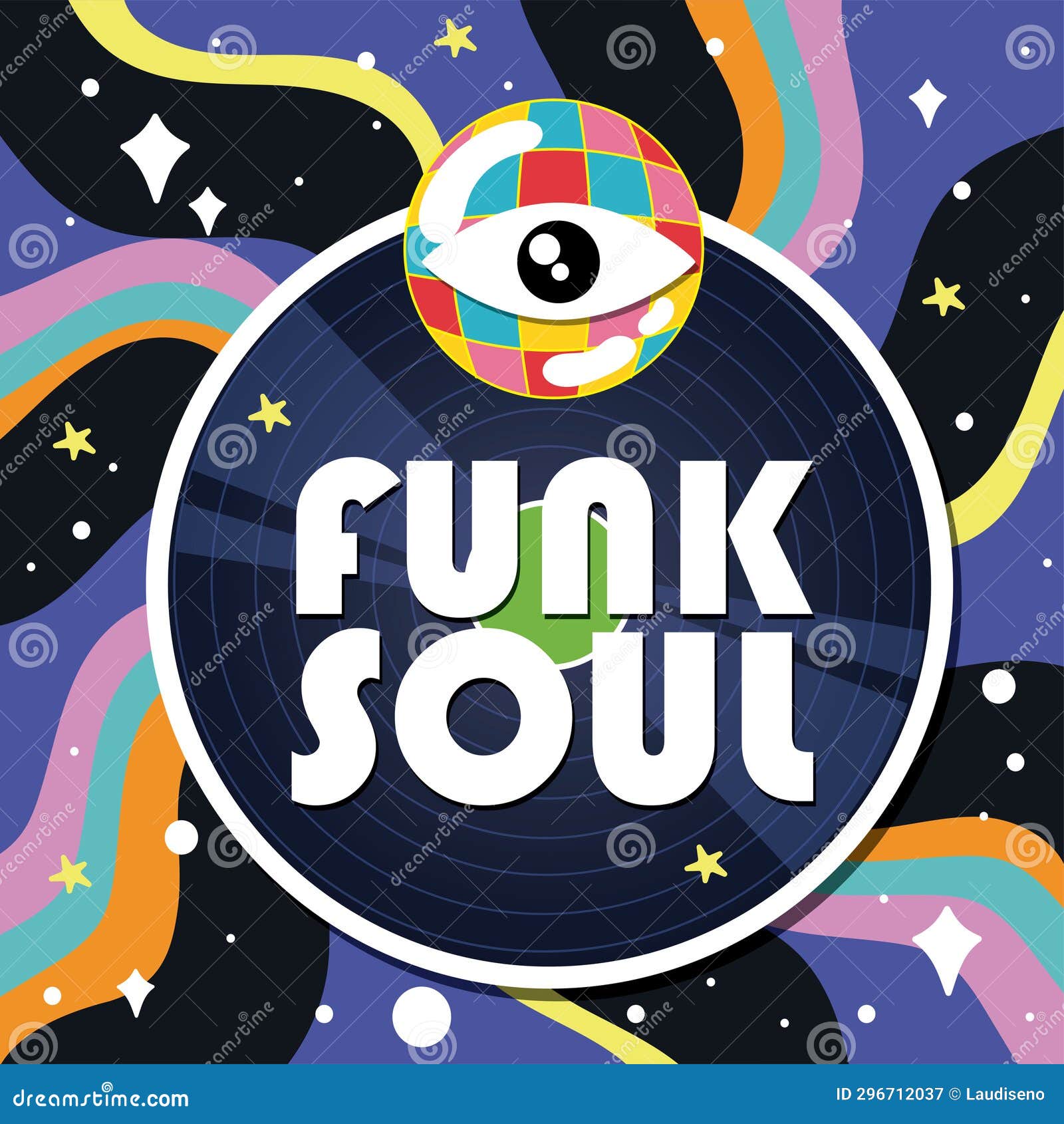 Funk Music Poster. Cartoon Vector Illustration | CartoonDealer.com ...