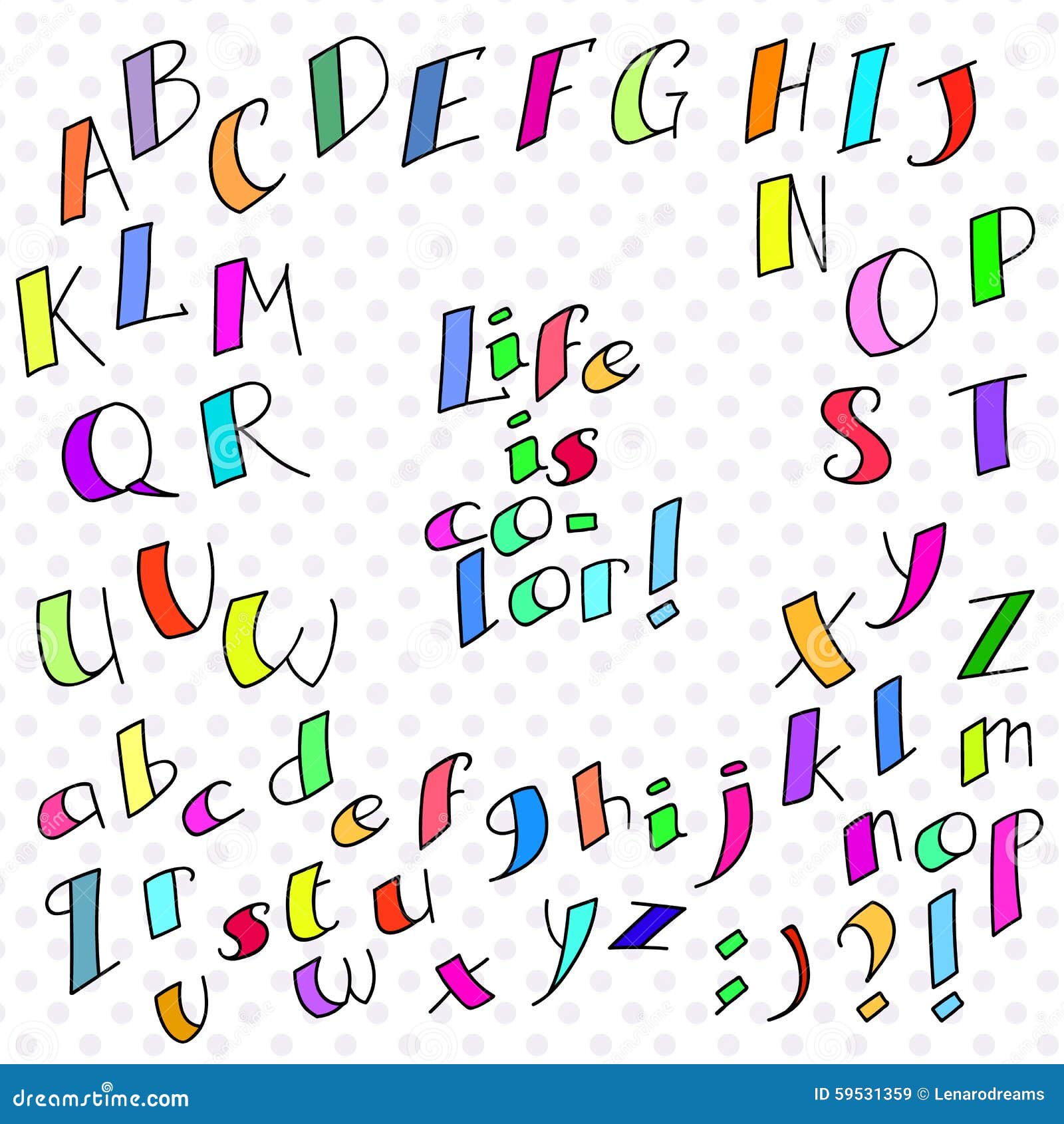 Colored funny font stock illustration. Illustration of party - 59531359