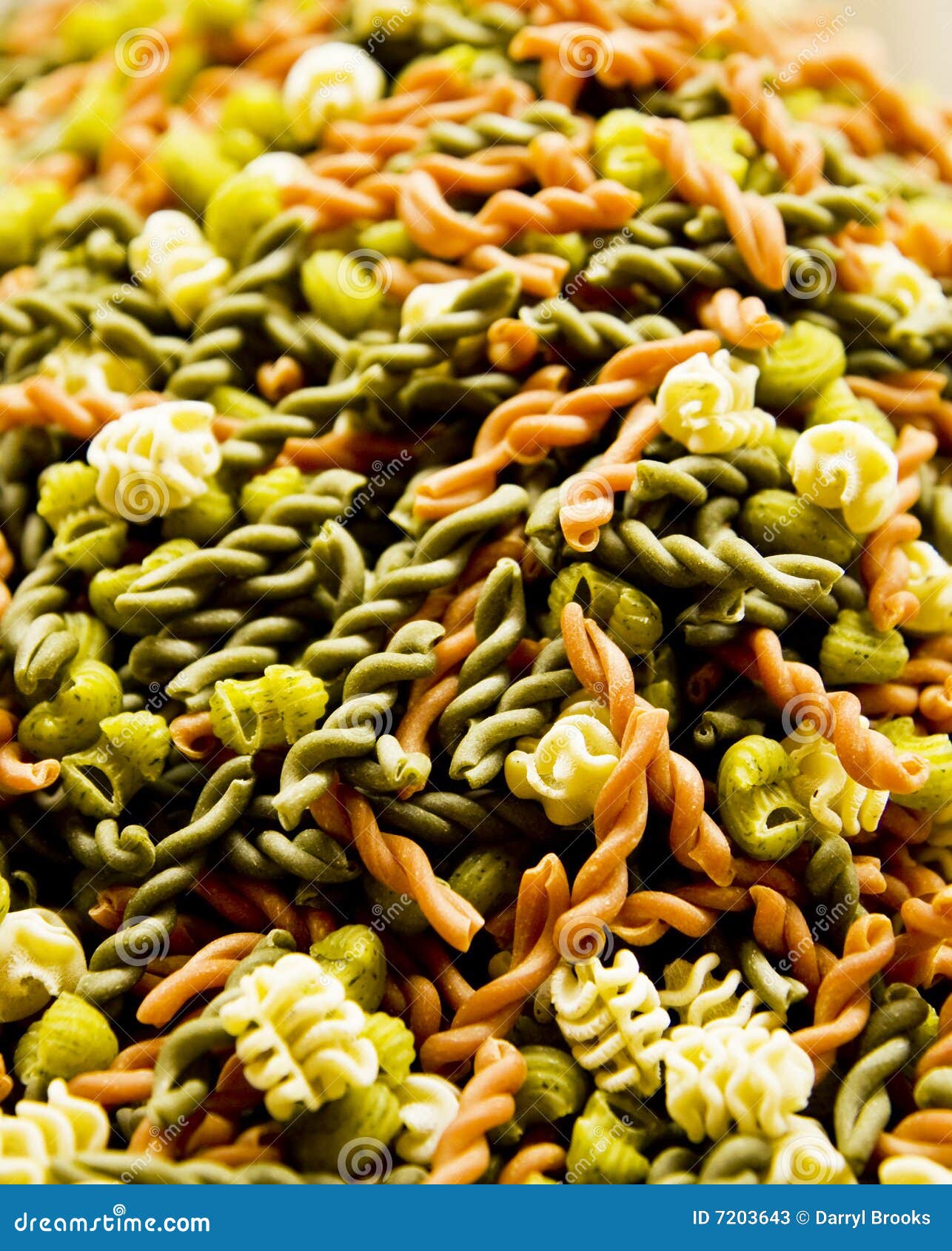 Colored Fusilli Pasta stock image. Image of twists, pasta - 7203643