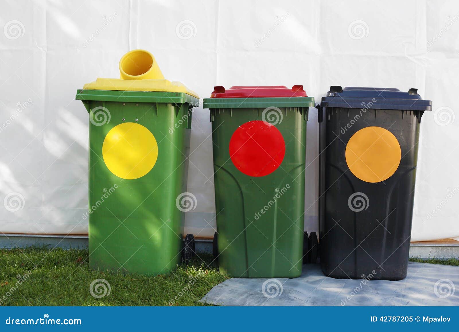 Colored garbage bins stock image. Image of colorful, plastic - 42787205