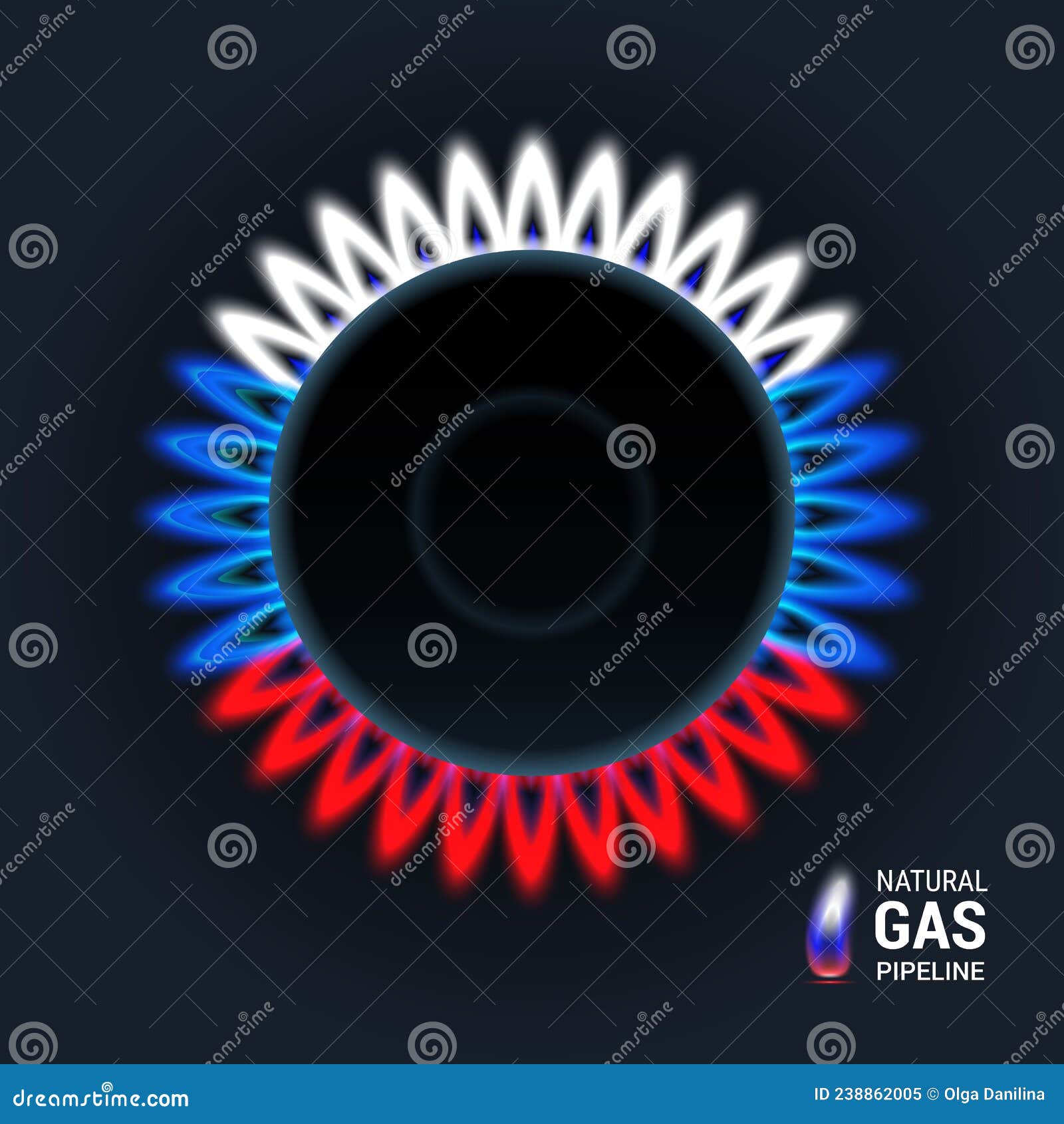 Colored Gas Burner White Red Blue Color Stock Vector - Illustration of ...