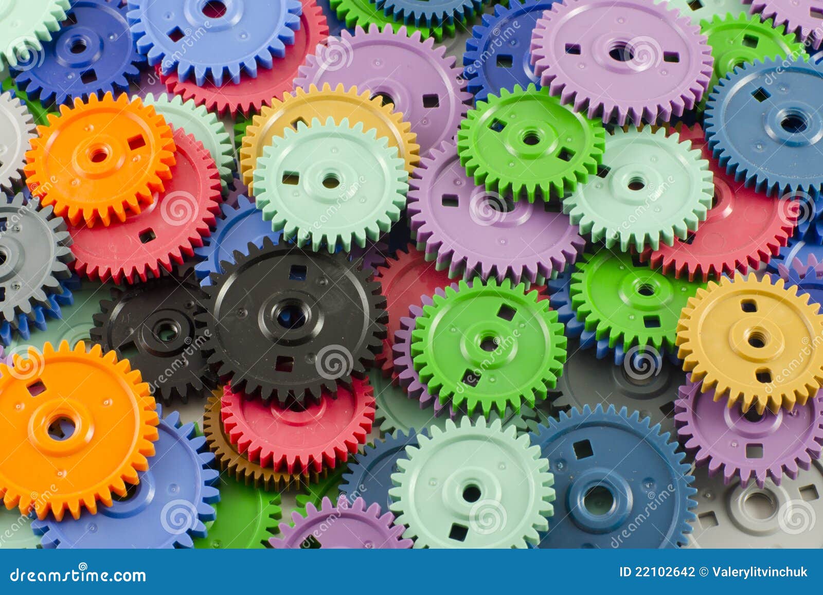Colored gears stock photo. Image of pinion, horizontal - 22102642