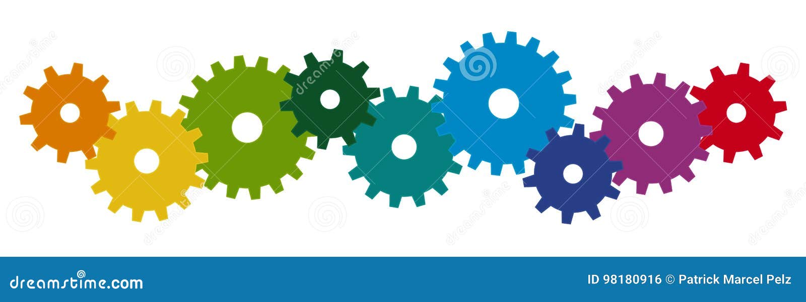 Colored Gears for Cooperation Symbolism Stock Vector - Illustration of ...