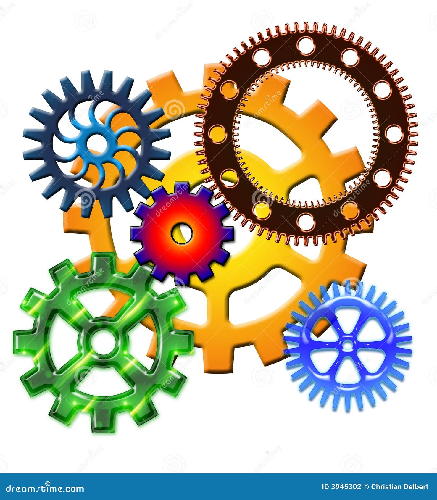 Colorful Gears Wallpaper