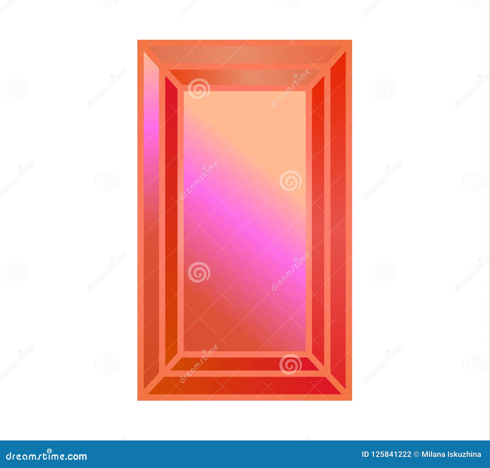 Colored Gem Stones, Rectangular Cut Diamonds Stock Vector ...