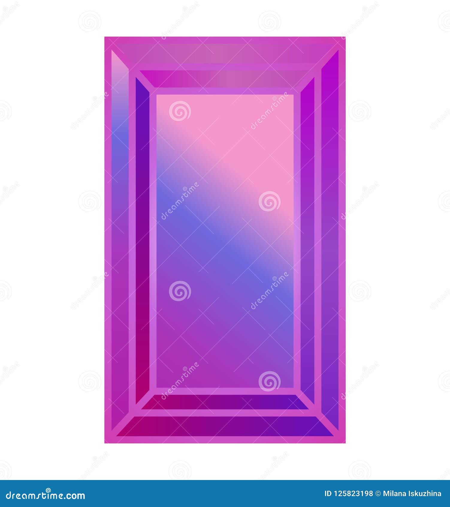 Colored Gem Stones, Rectangular Cut Diamonds Stock Vector ...